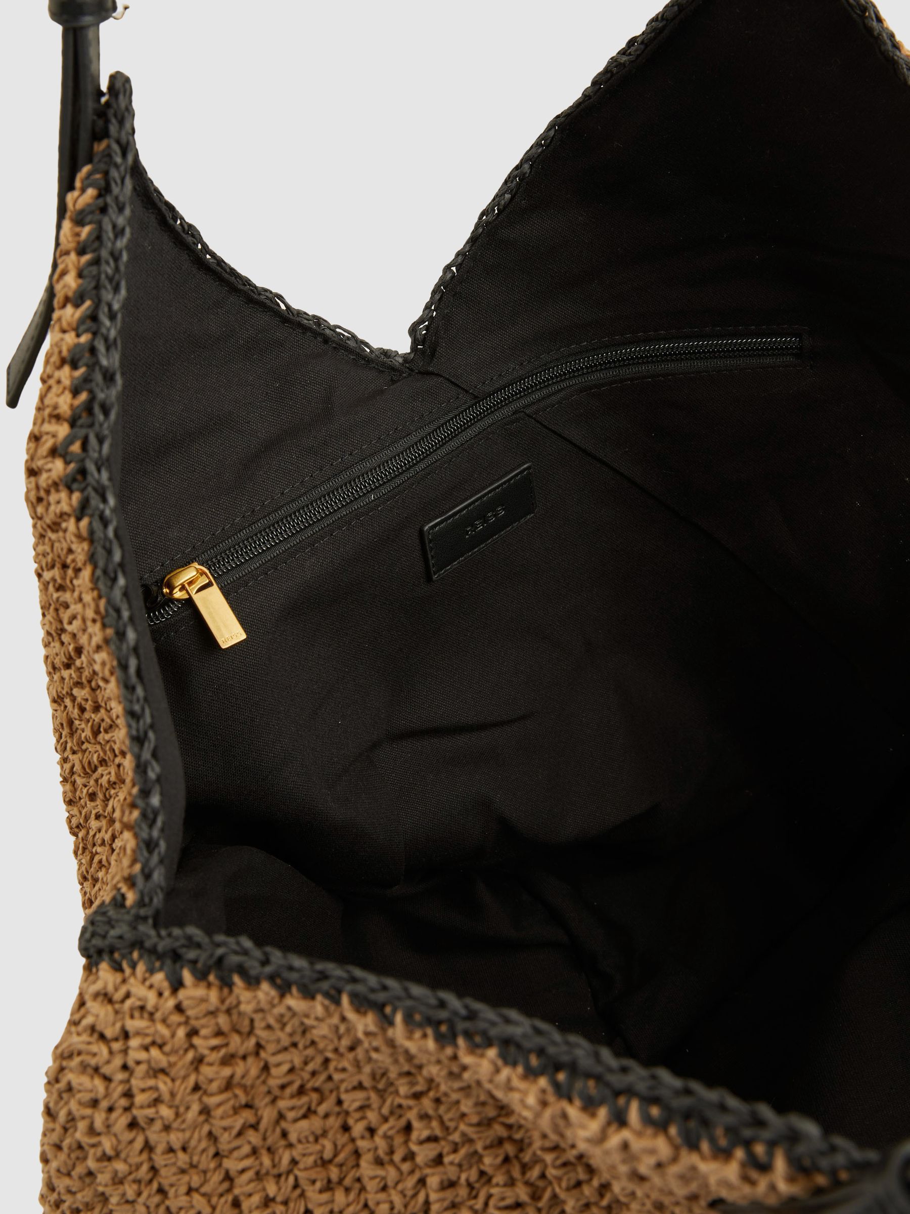 Reiss Raffia Ruffle Tote Bag in Natural - REISS
