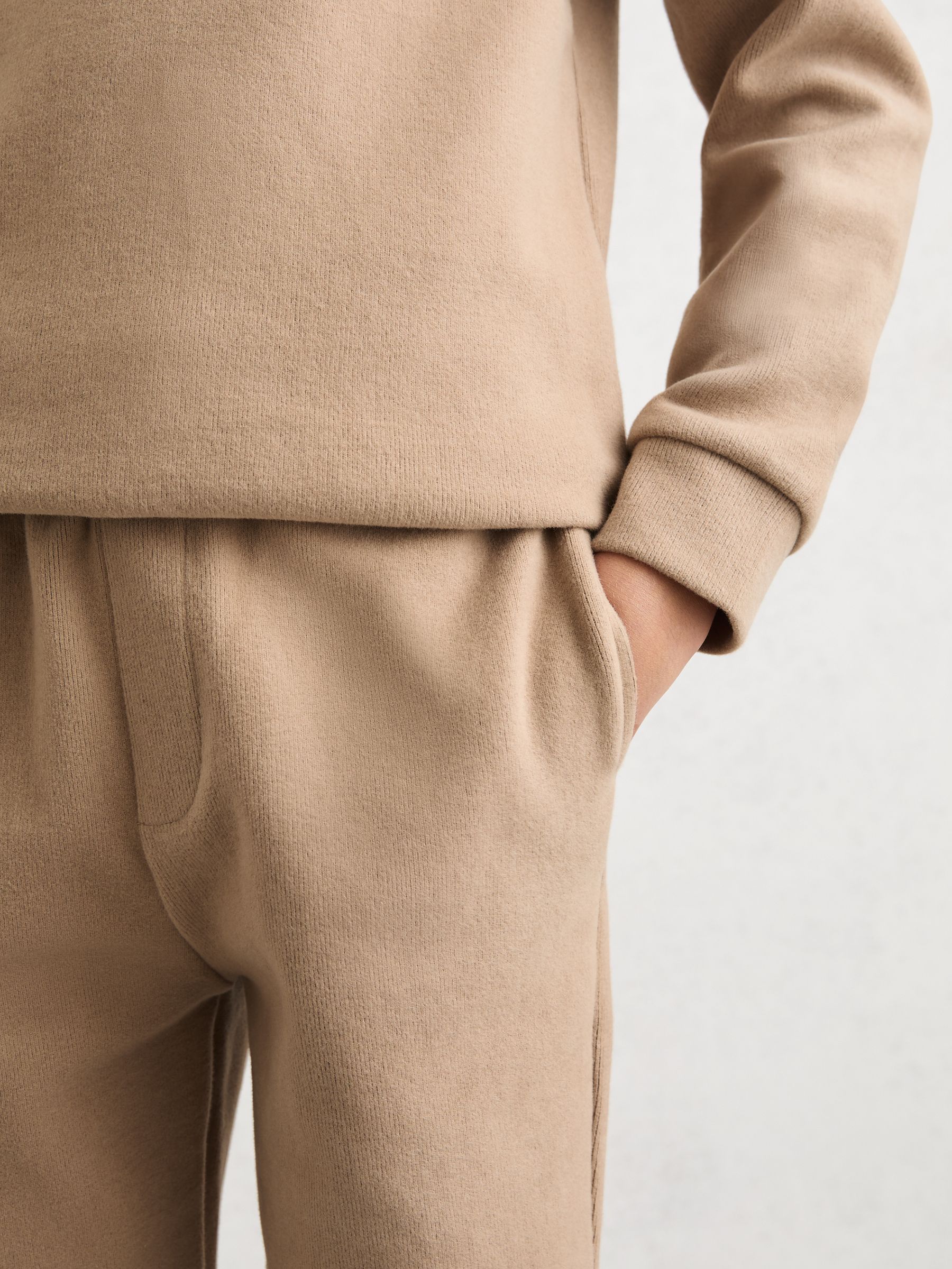 Reiss 3-9 yrs Half-Zip Sweatshirt and Joggers Set in Camel - REISS