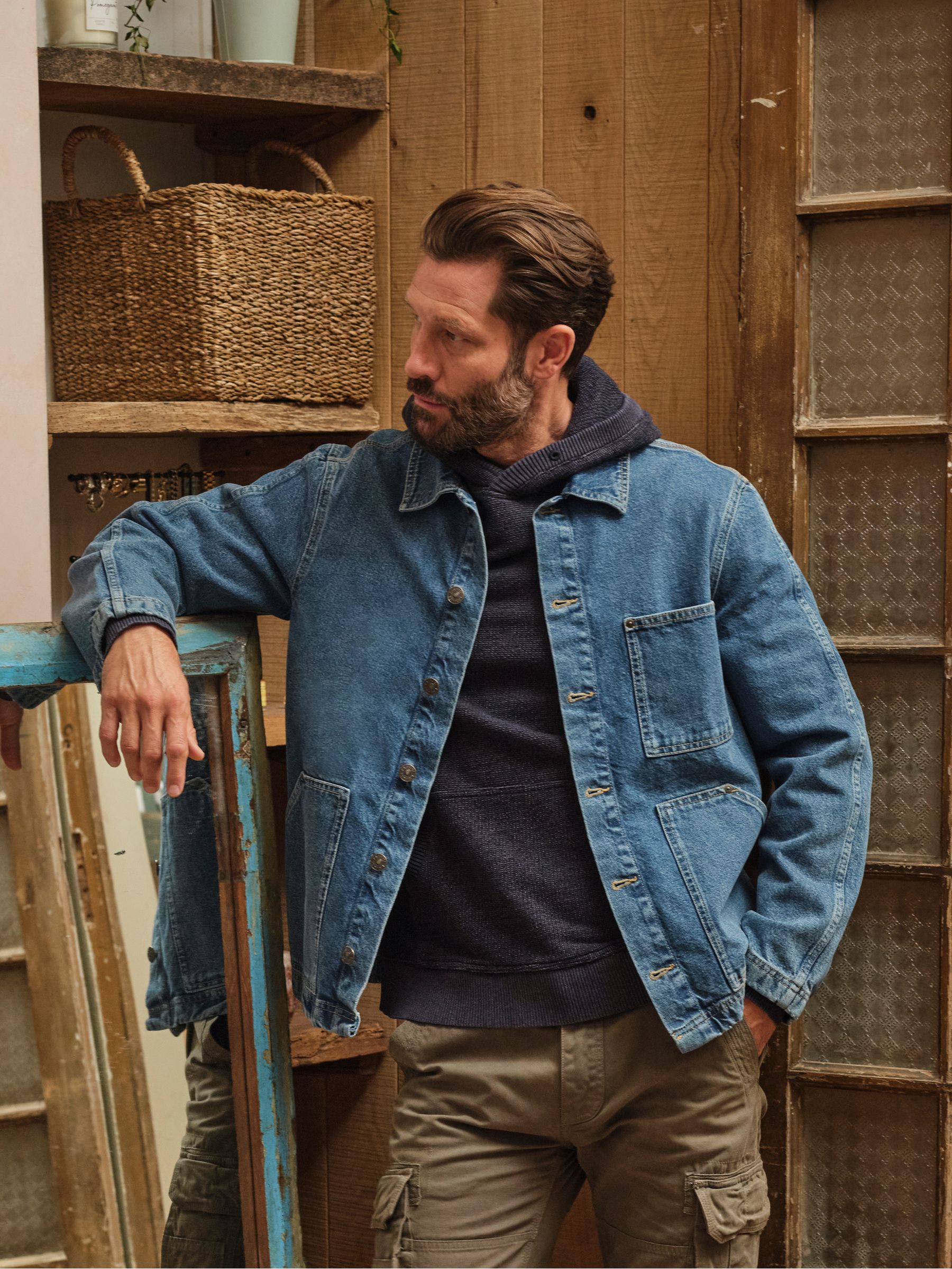 Indigo Blue Denim Worker Jacket | FatFace USA