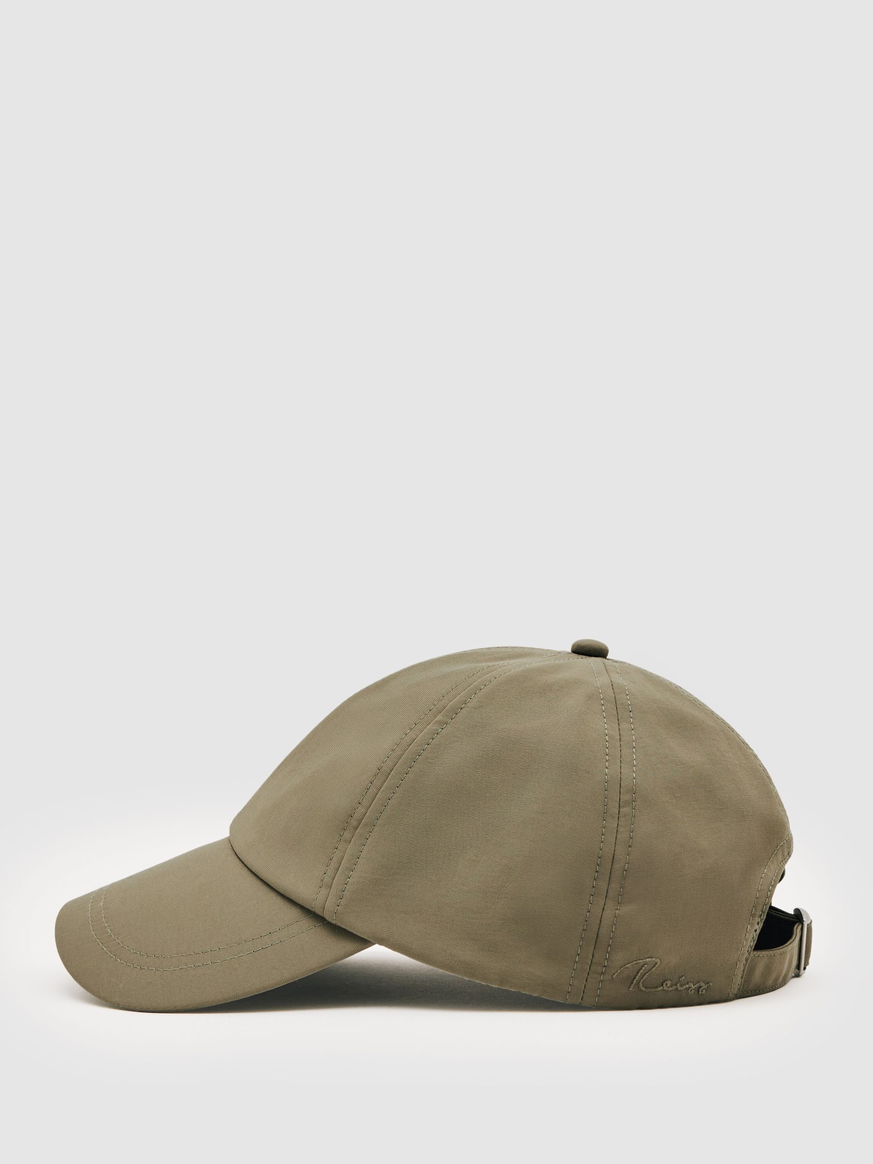 Reiss Embroidered-Logo Tech Baseball Cap in Sage Green | REISS