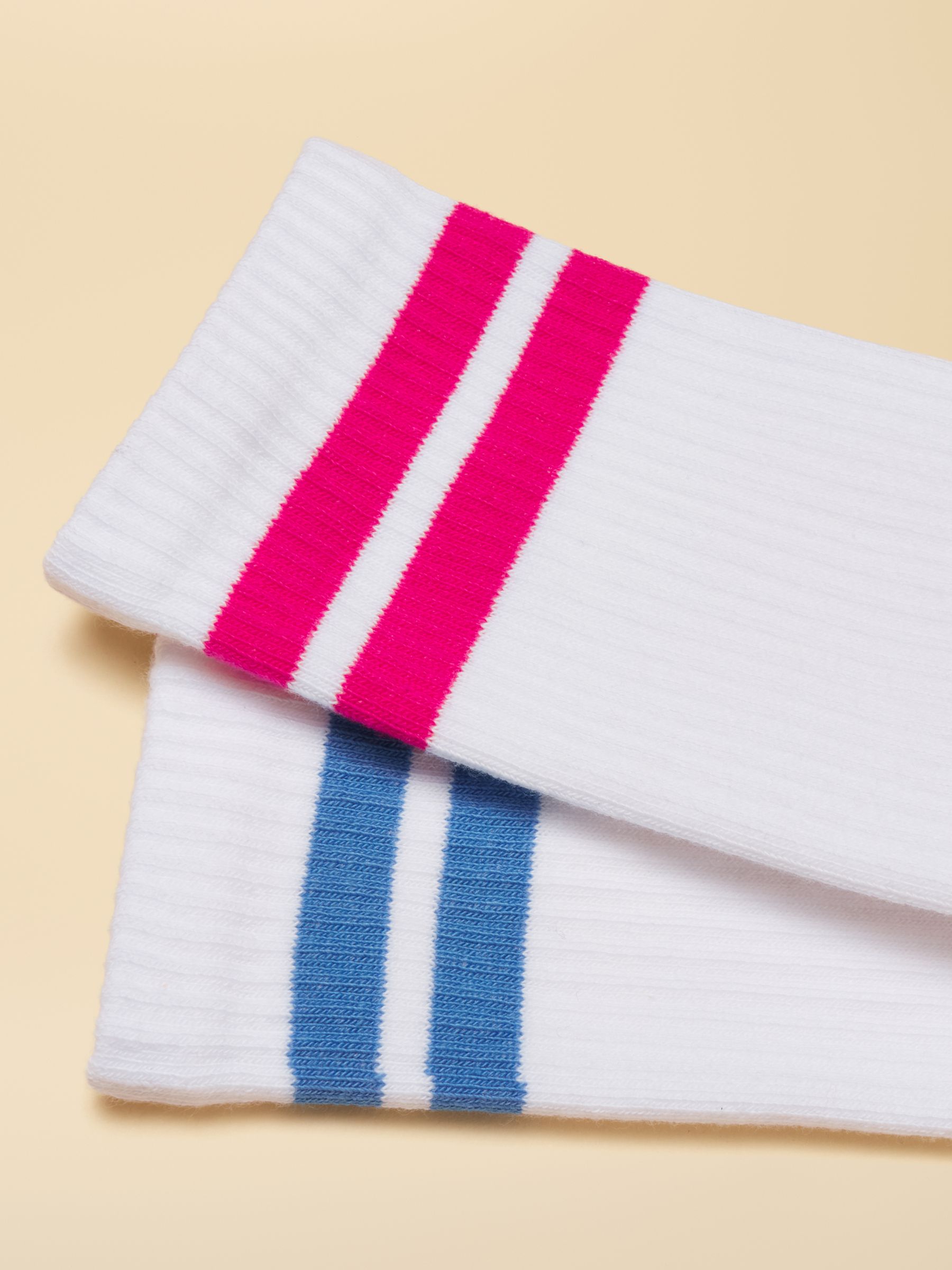 Raindance Volley Pink Blue 2 Pack Tall Tennis Sock | Joules
