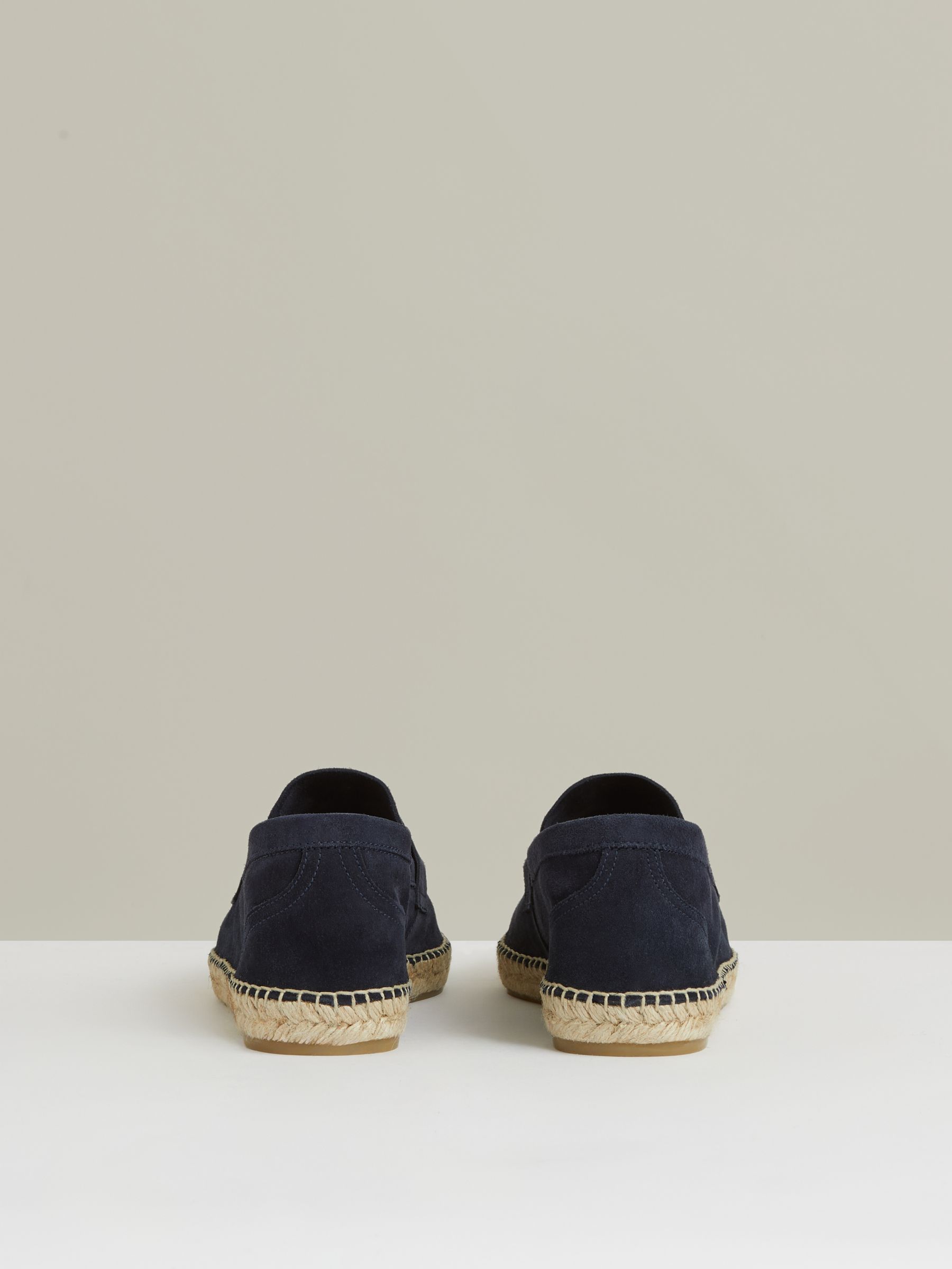 Reiss Suede Penny-Strap Espadrilles in Navy | REISS