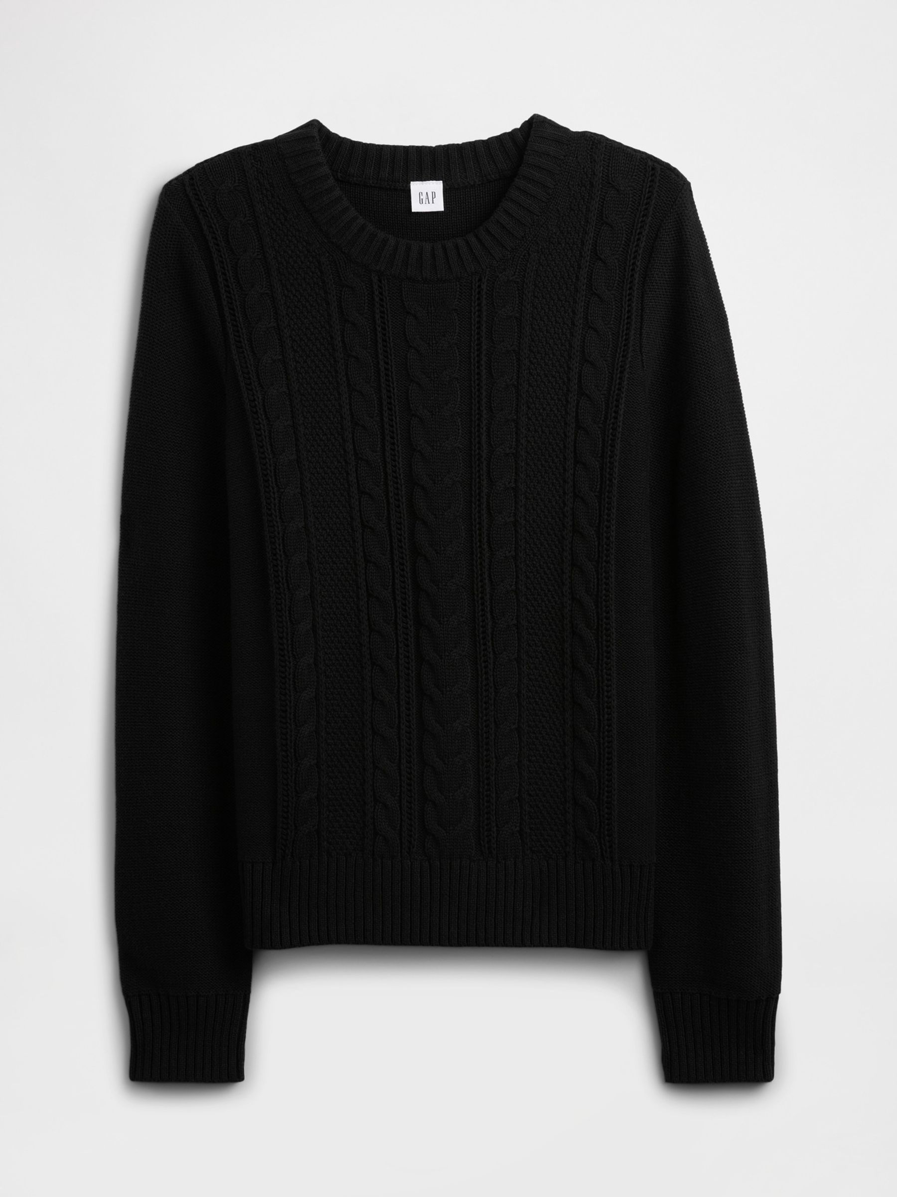 Black Cotton Cable Knit Jumper | Gap