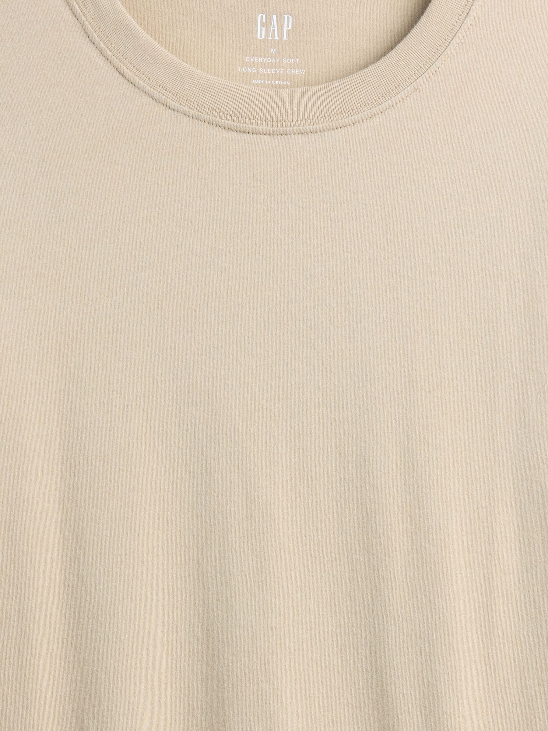 Everyday Beige Long Sleeve Crew Neck T-Shirt | Gap