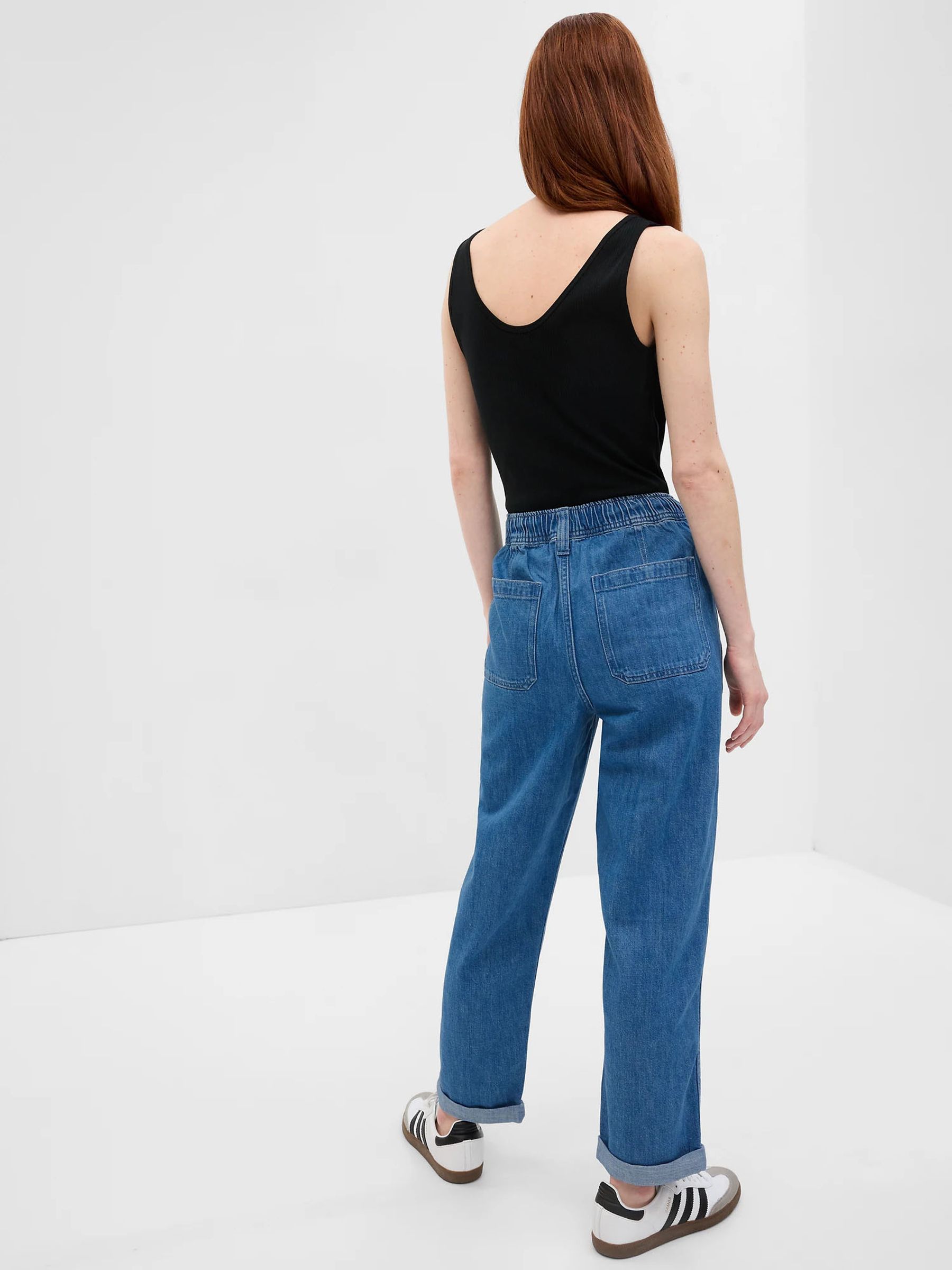 Blue Mid Rise Pull On Easy Jeans | Gap