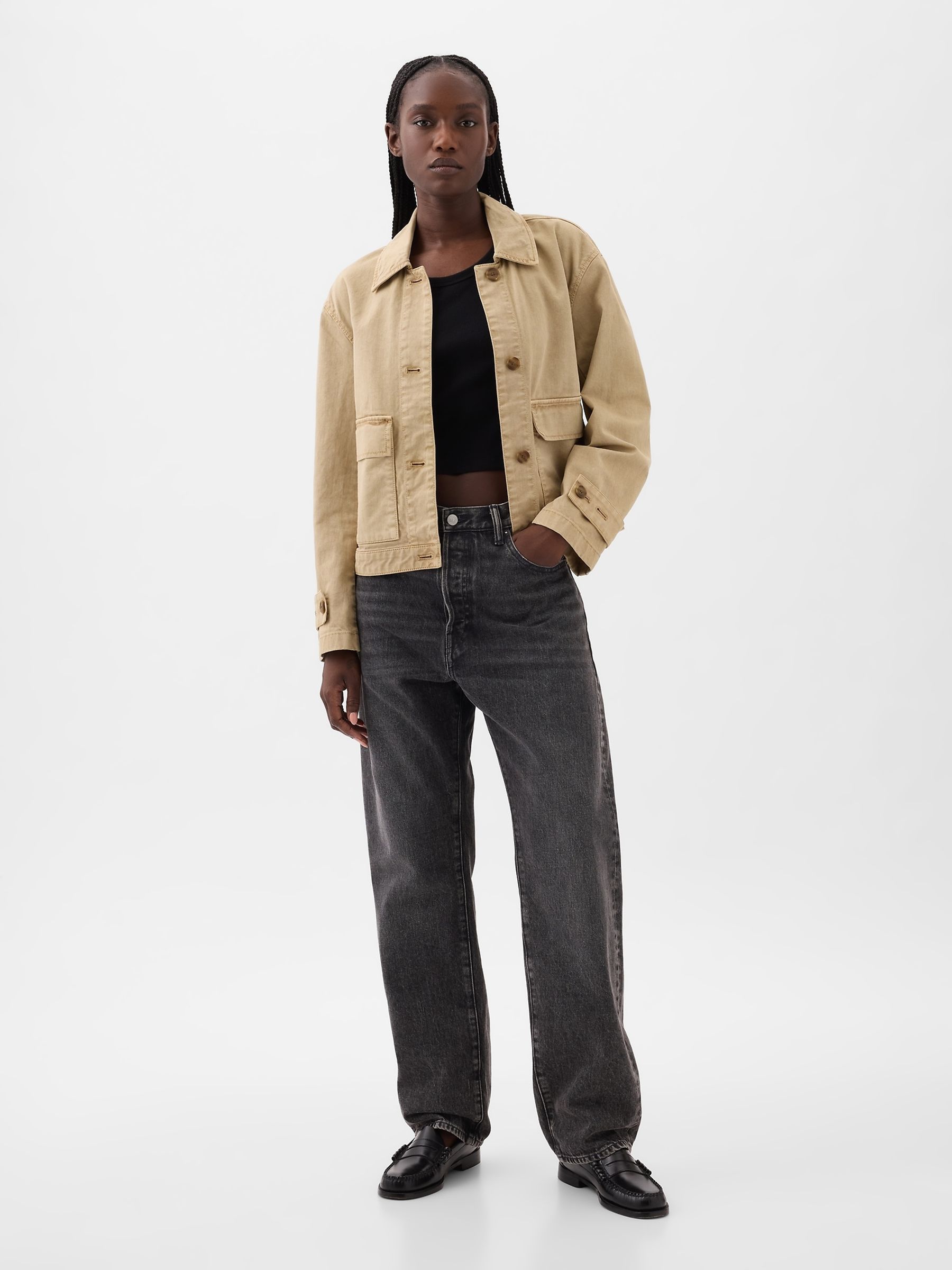 Beige Relaxed Utility Jacket | Gap