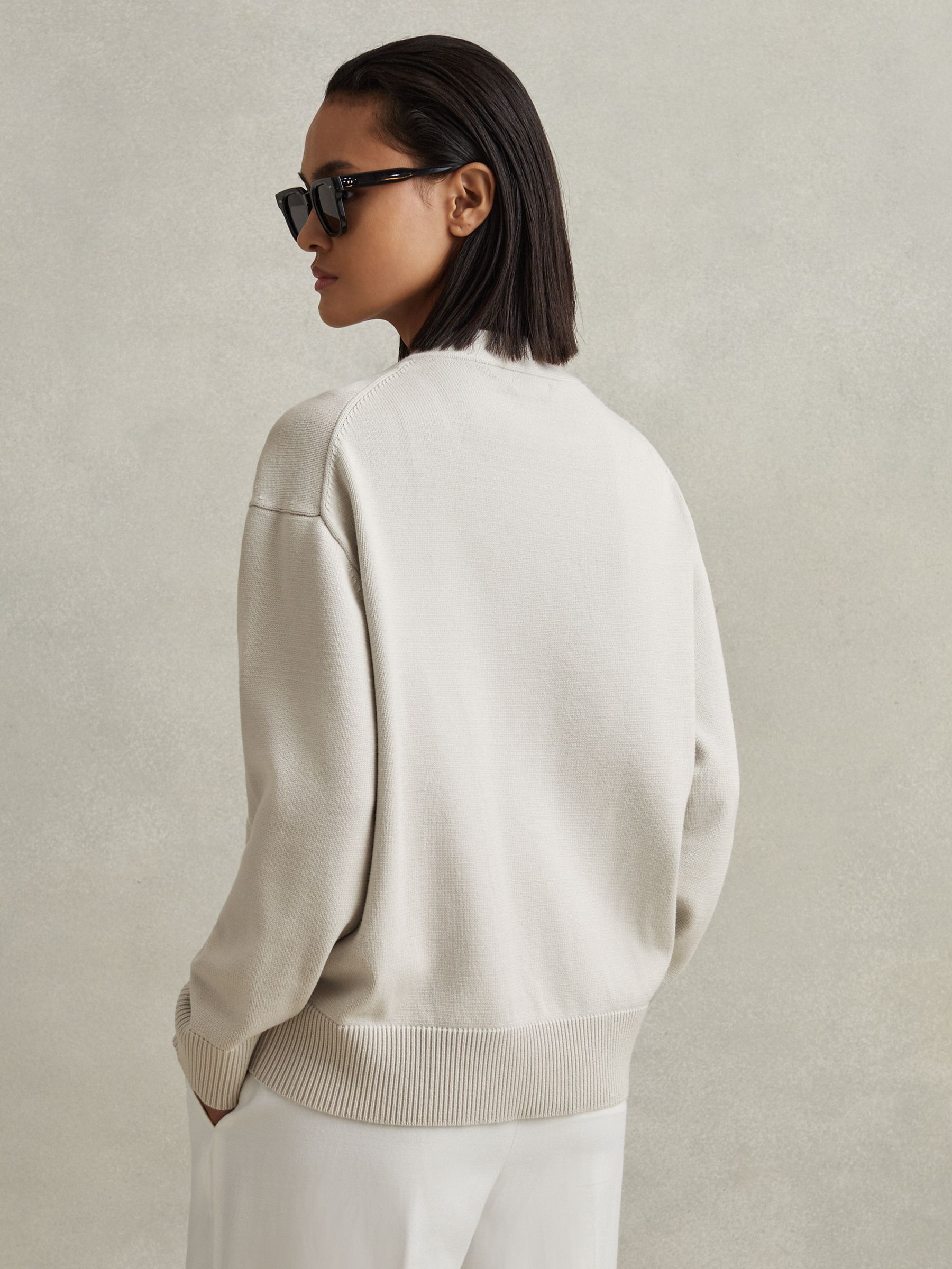 Reiss Chunky Knitted Cardigan in Grey - REISS