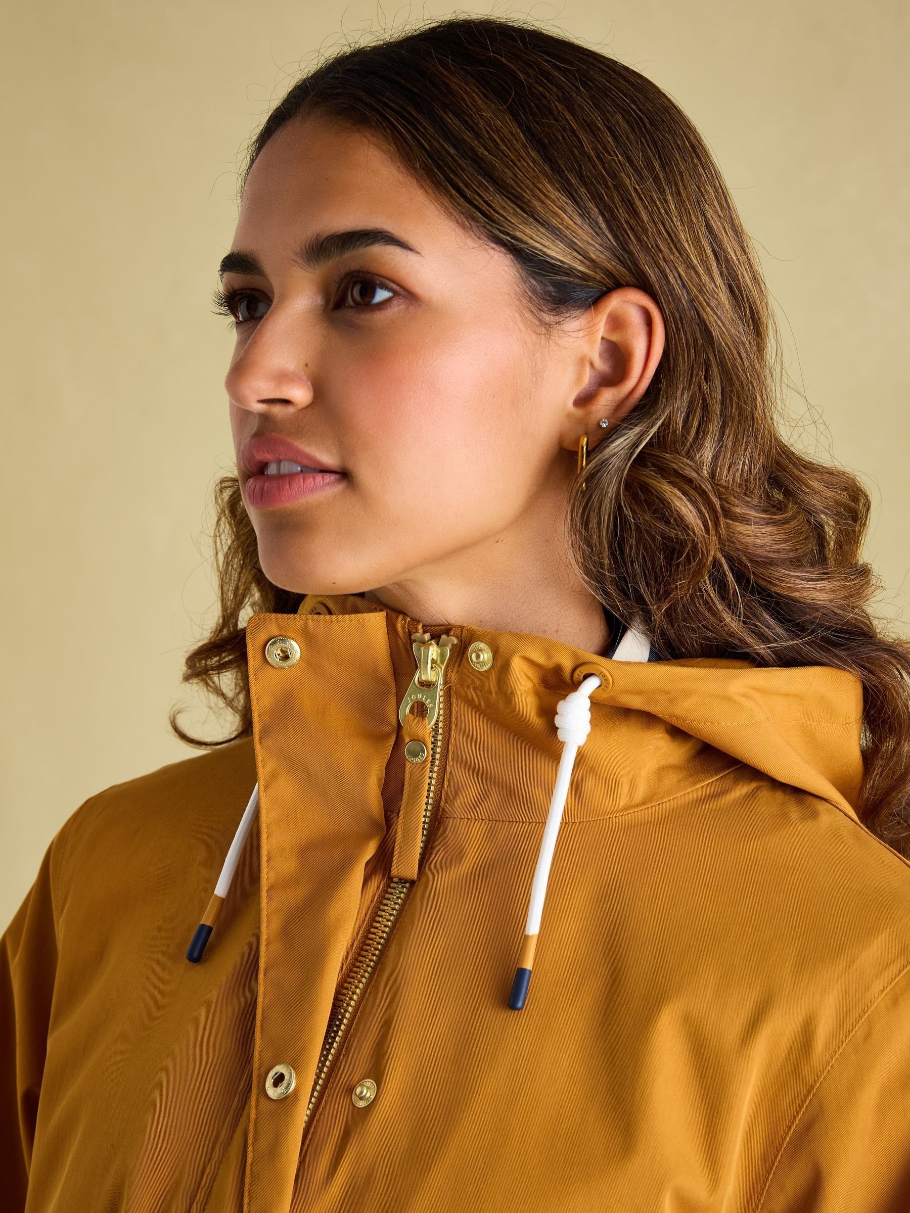 Portwell Dark Yellow Waterproof Raincoat With Hood | Joules