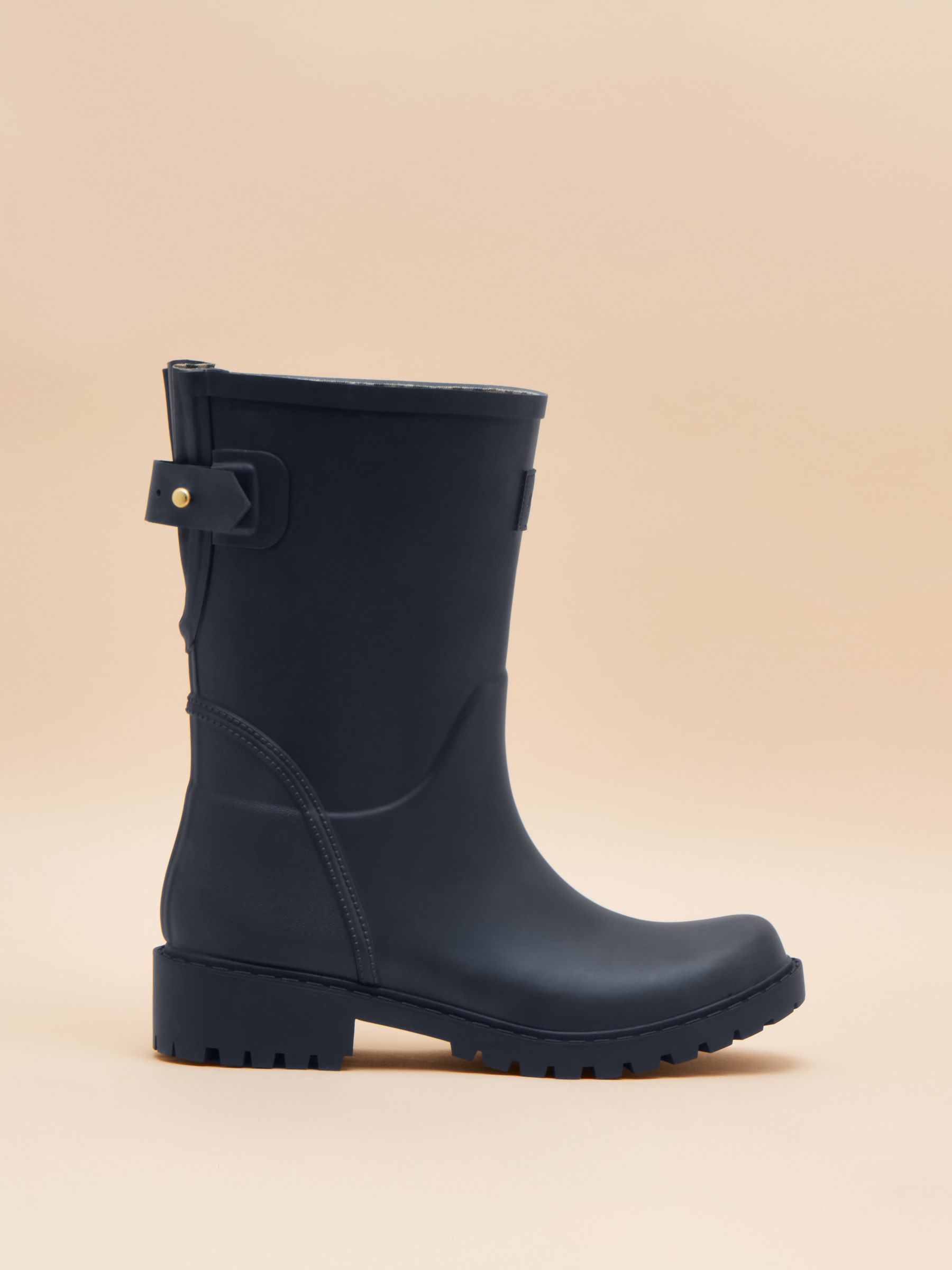 Wistow Navy Blue Adjustable Mid Calf Wellies | Joules