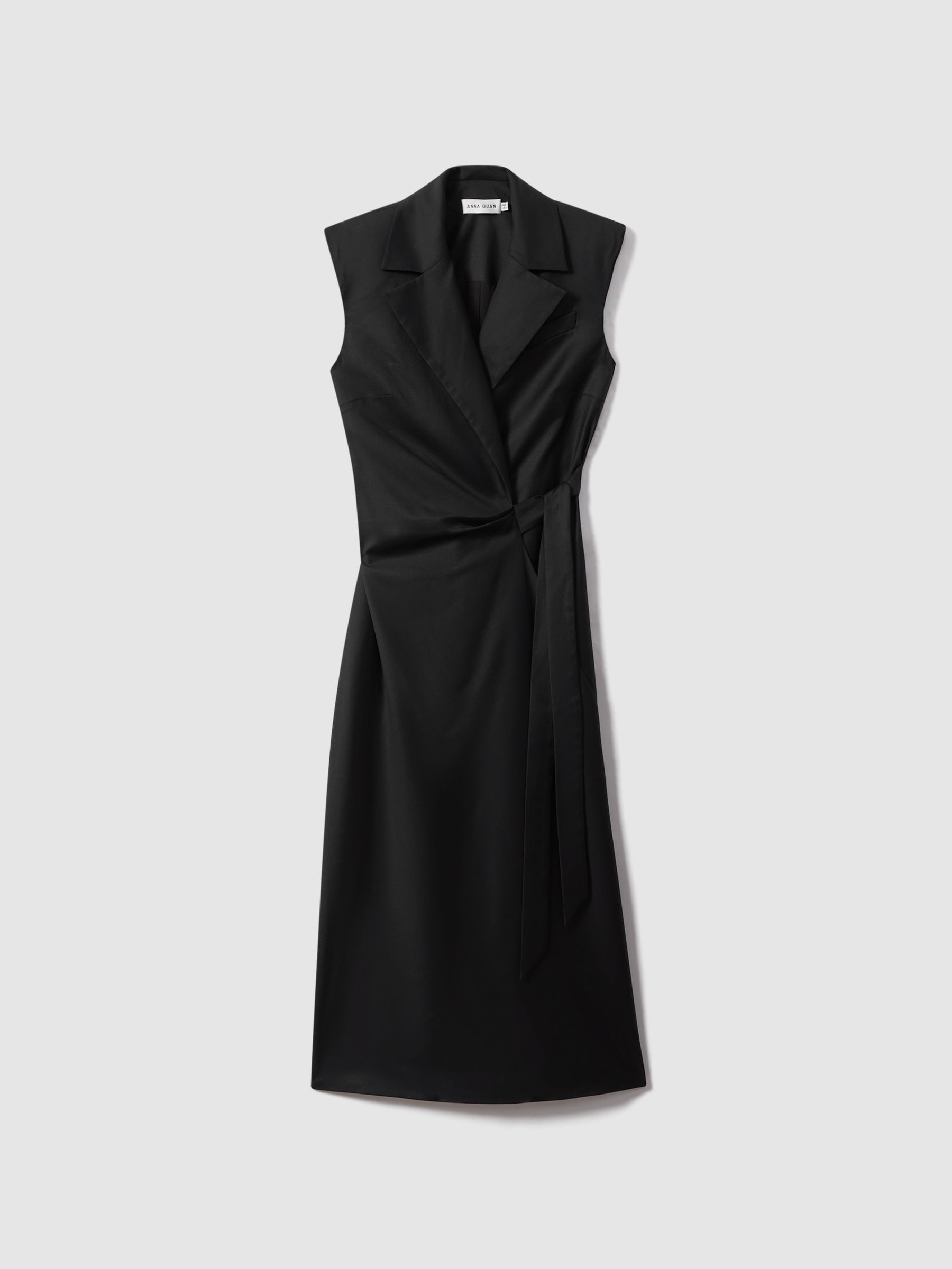 Reiss Anna Quan Wrap Front Maxi Dress in Black - REISS
