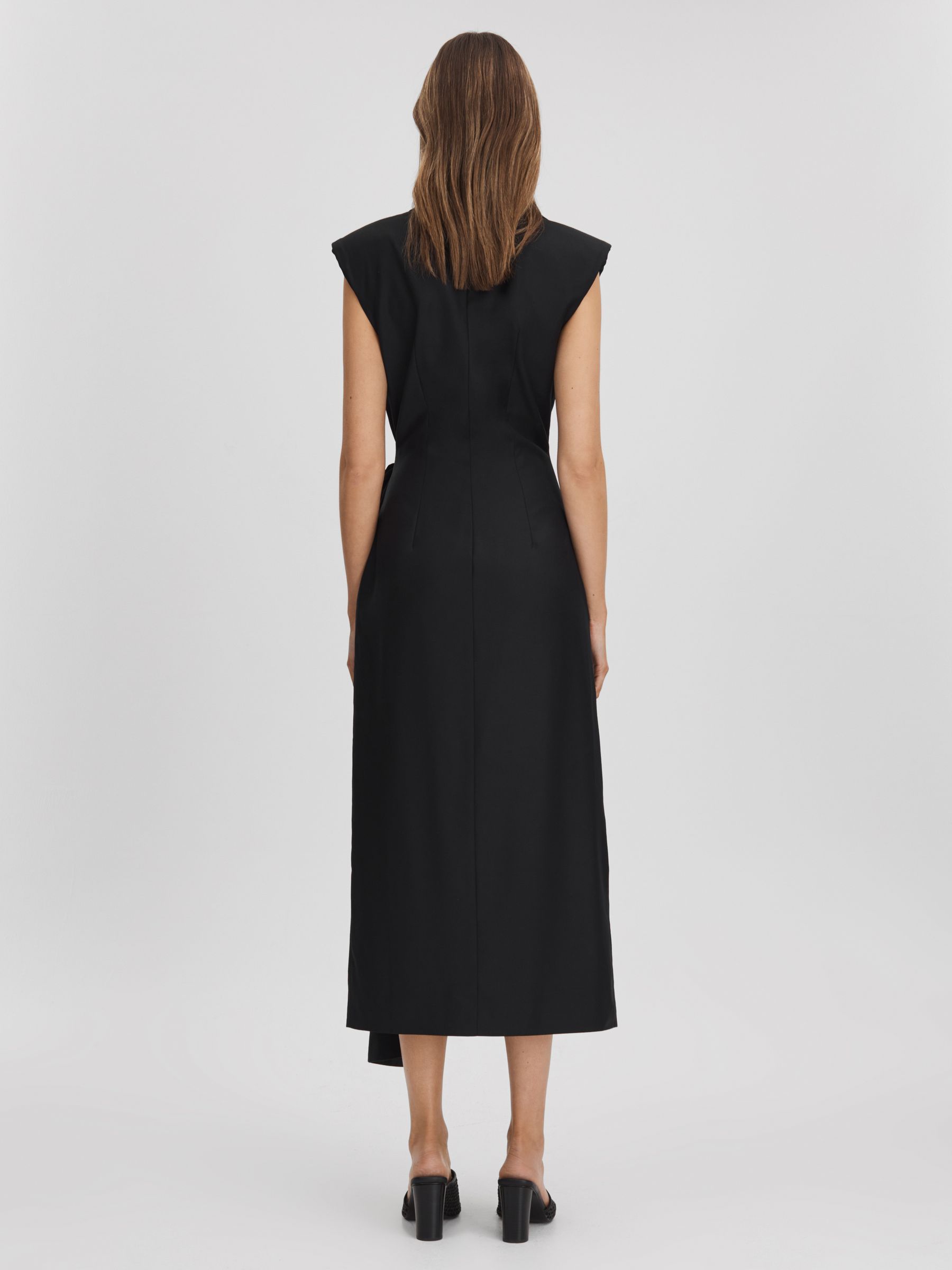 Reiss Anna Quan Wrap Front Maxi Dress in Black - REISS