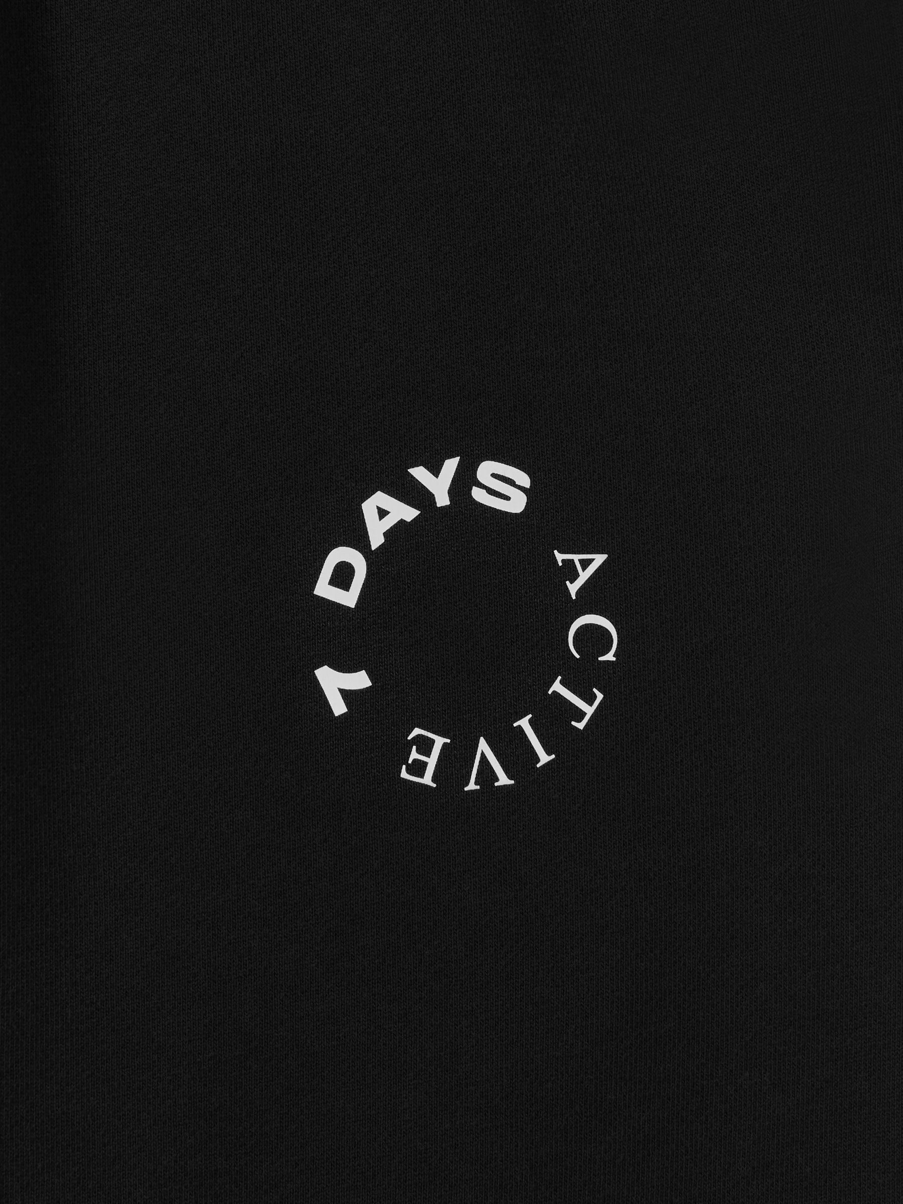 Reiss 7 Days Active Cotton Elasticated Waist Joggers in Black - REISS