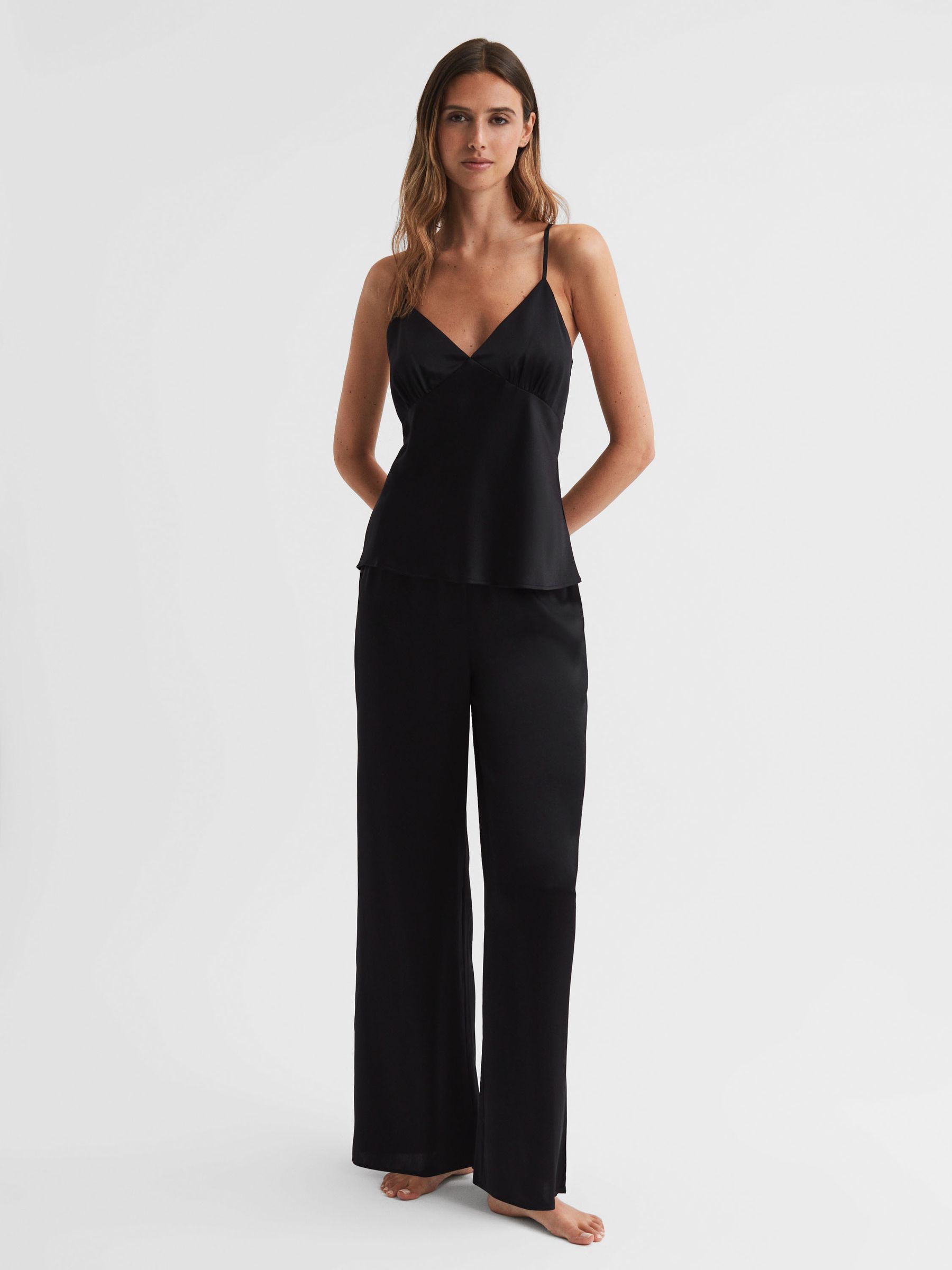 Reiss Maison Essentiele Silk Cami in Black | REISS