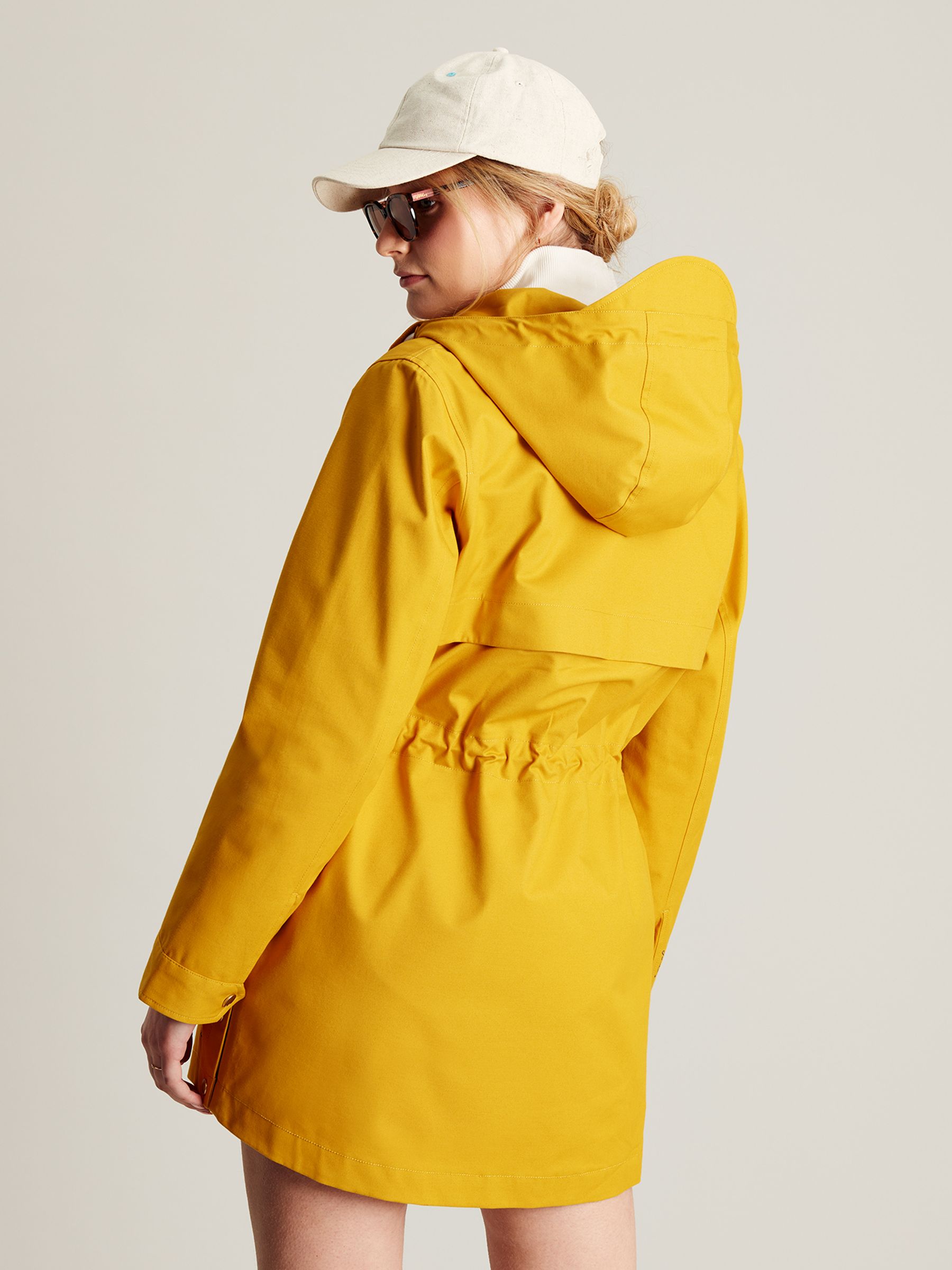 Padstow Yellow Gold Waterproof Raincoat With Hood | Joules