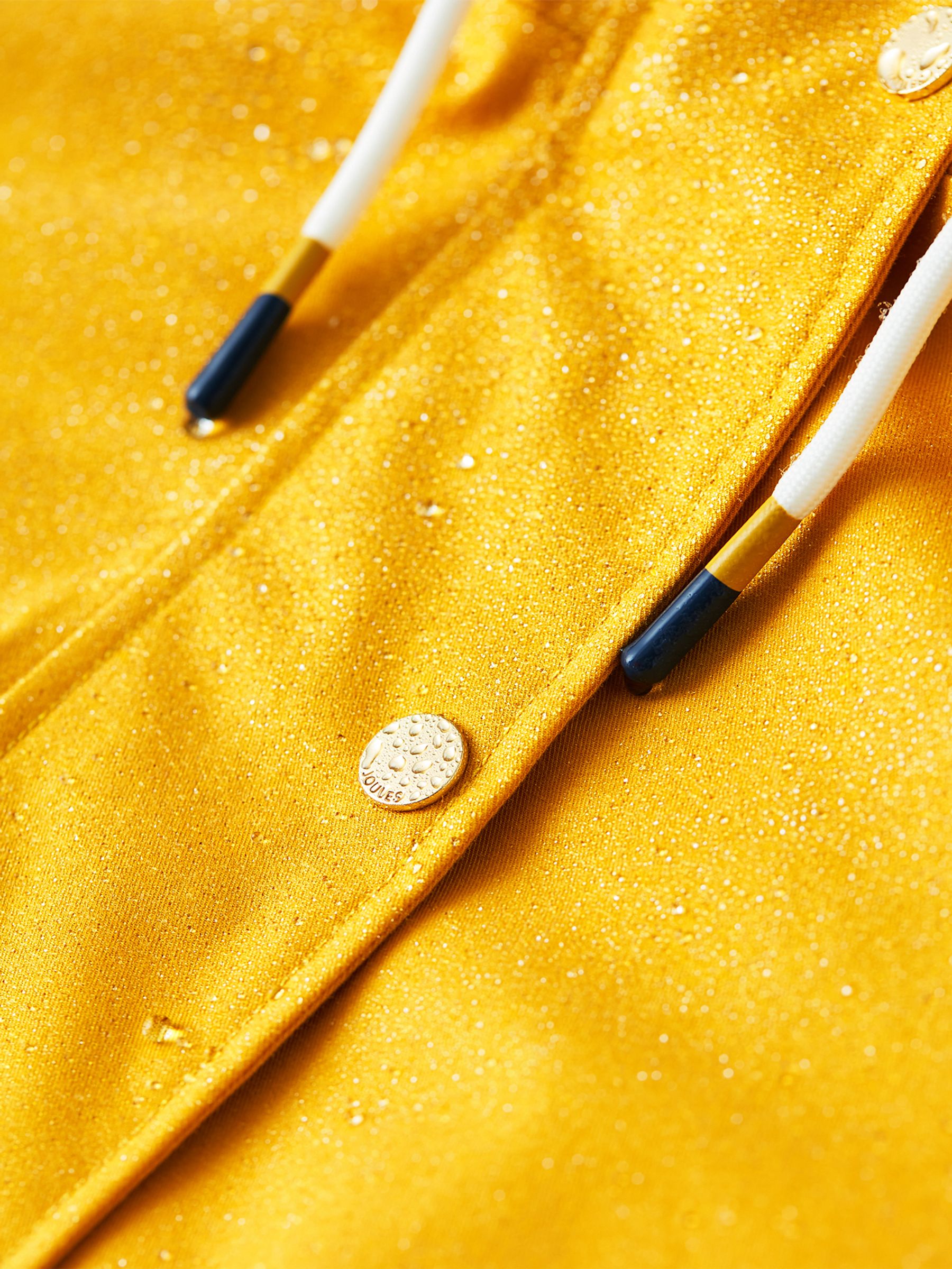 Padstow Yellow Gold Waterproof Raincoat With Hood | Joules
