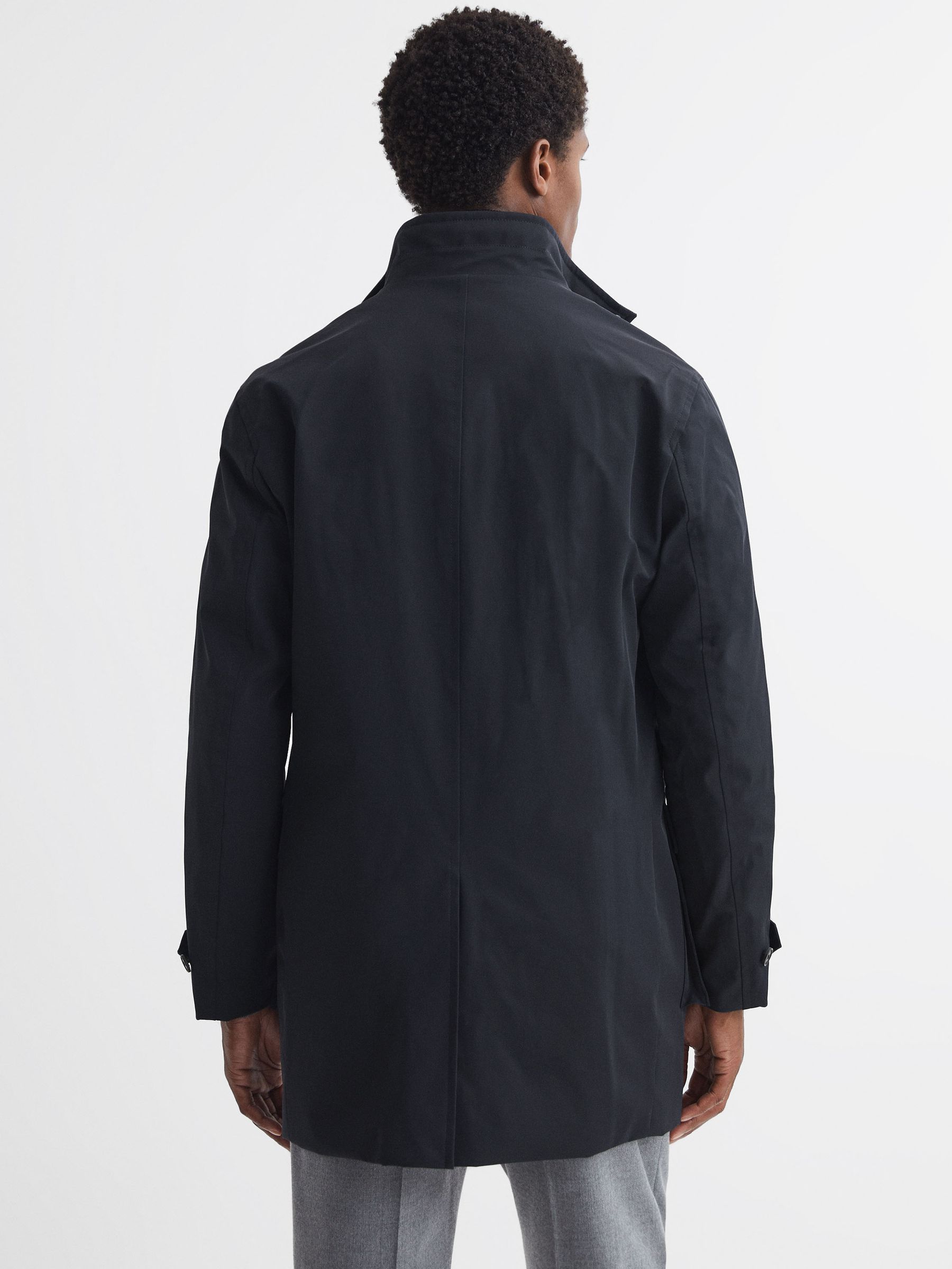 Reiss Funnel Neck Removable Insert Jacket in Navy - REISS