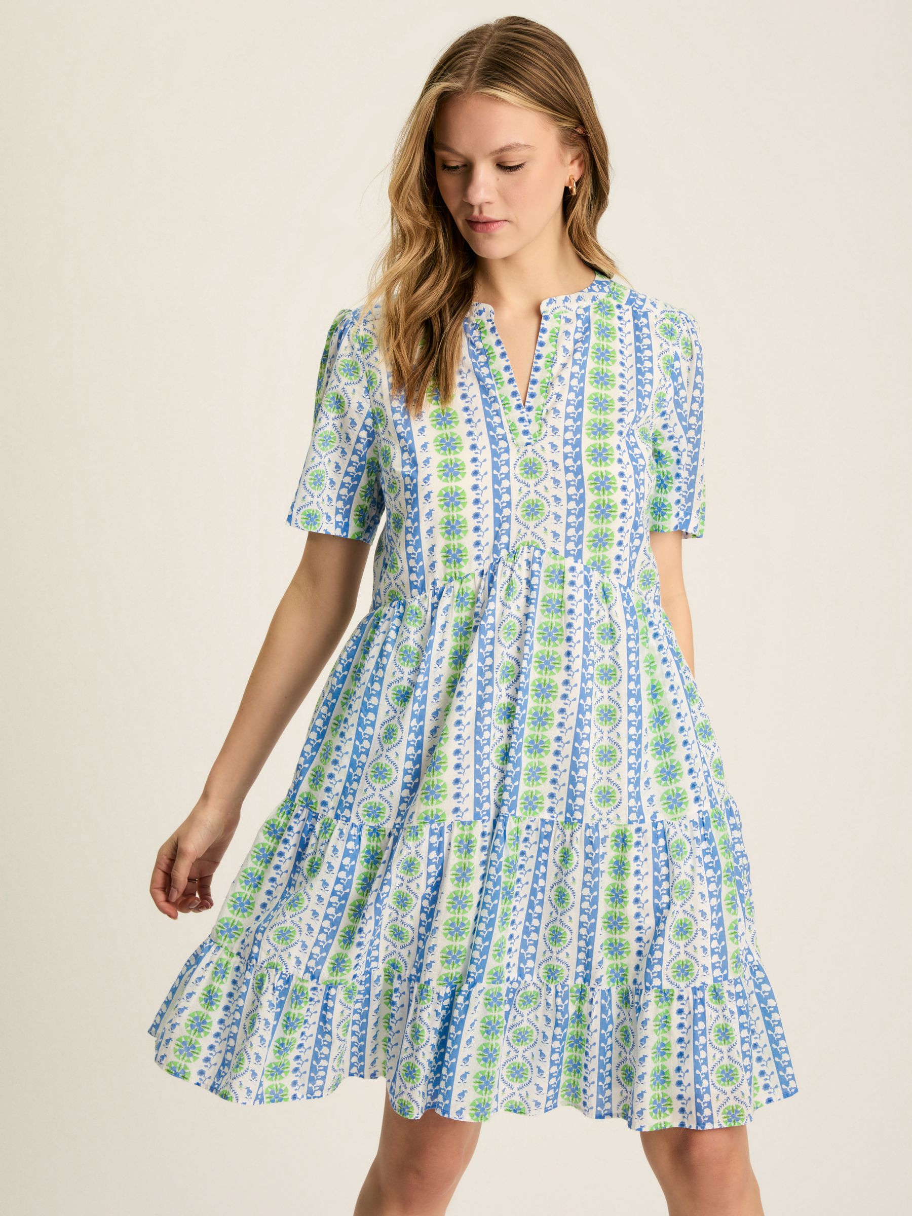 Ariella Blue Cotton Dress | Joules