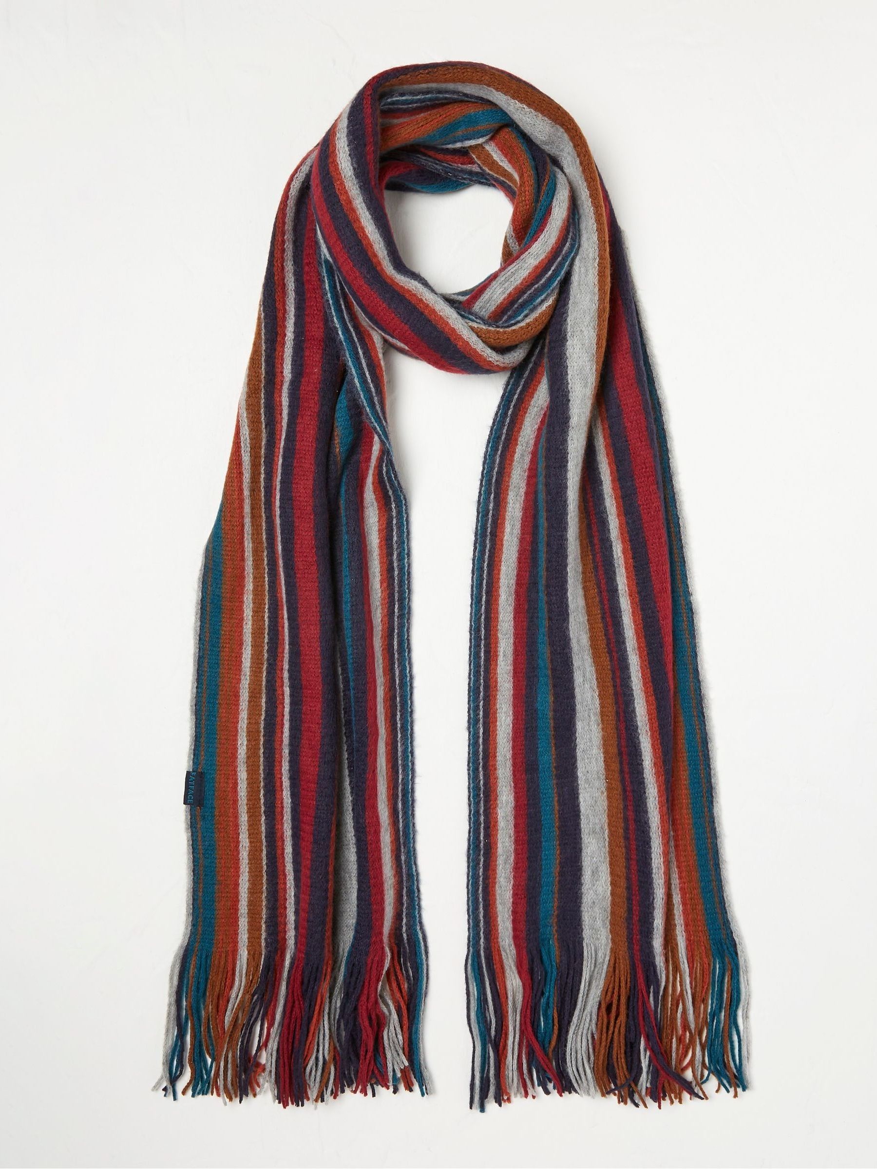 Blue Vertical Stripe Scarf | FatFace