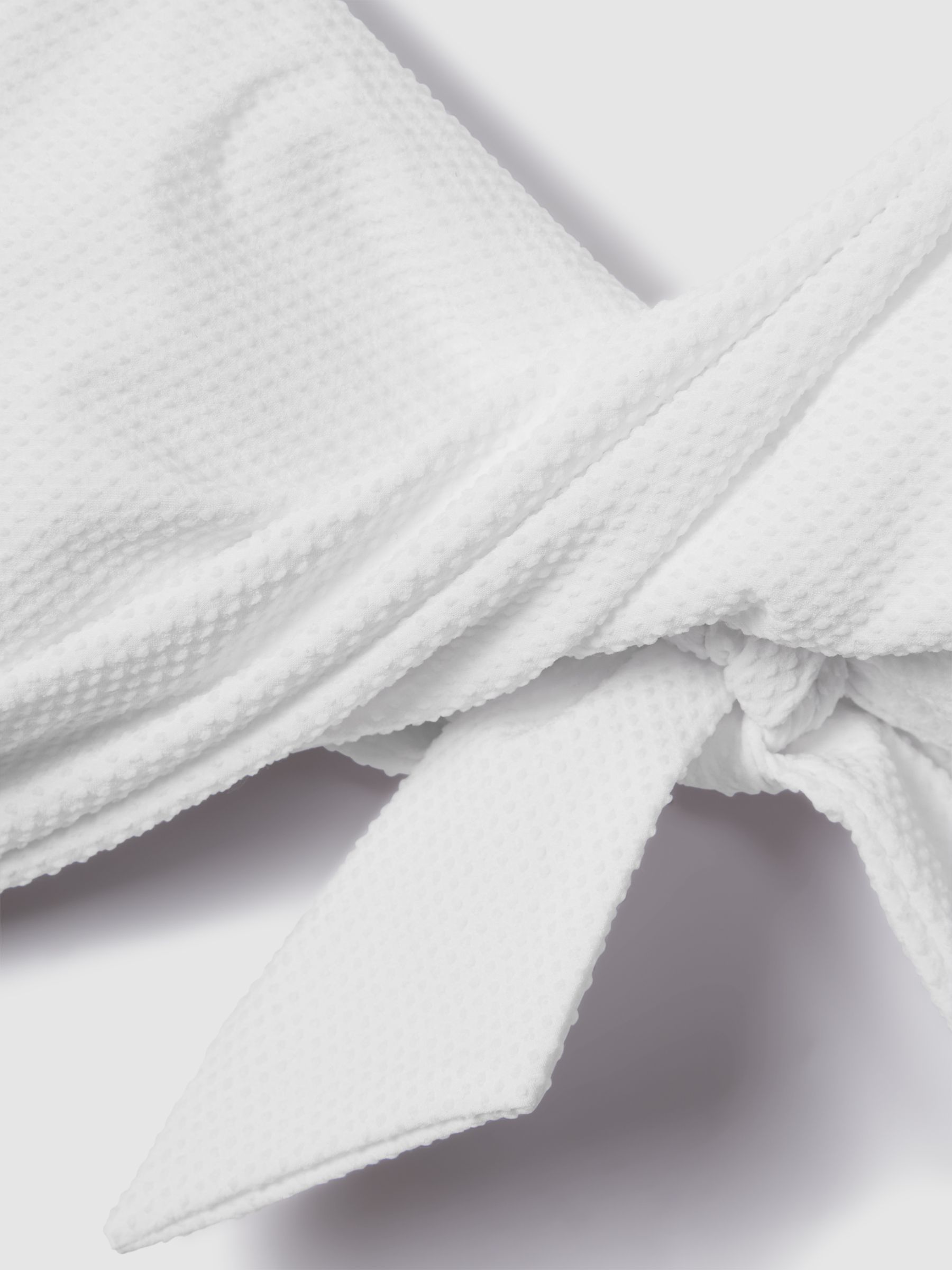 Reiss Textured Twist Front Bikini Top In White Reiss
