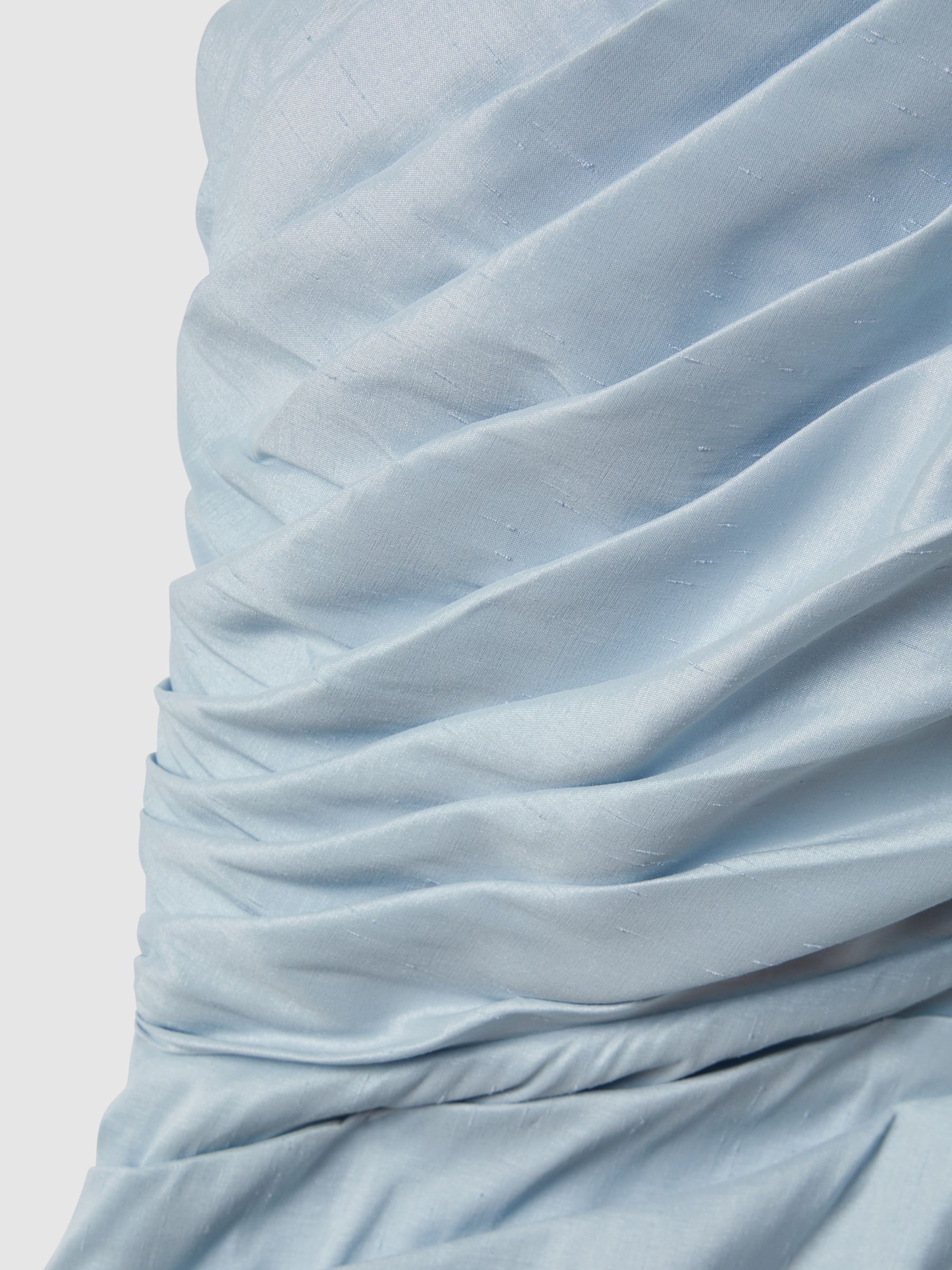 Reiss Rachel Gilbert Pleated Fitted Midi Dress in Ice Blue - REISS