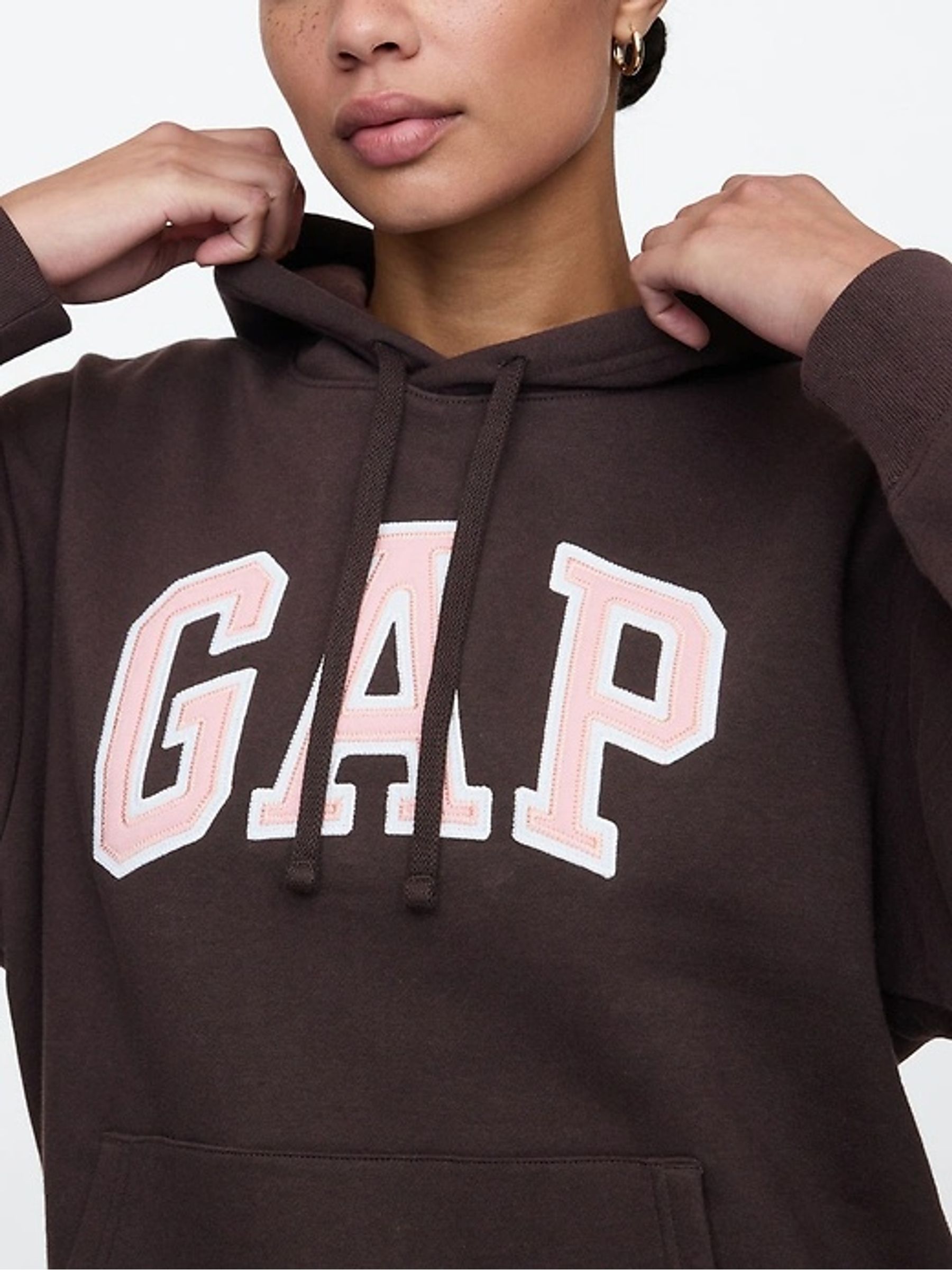 Brown Pullover Logo Vintage Fleece-Lined Hoodie | Gap