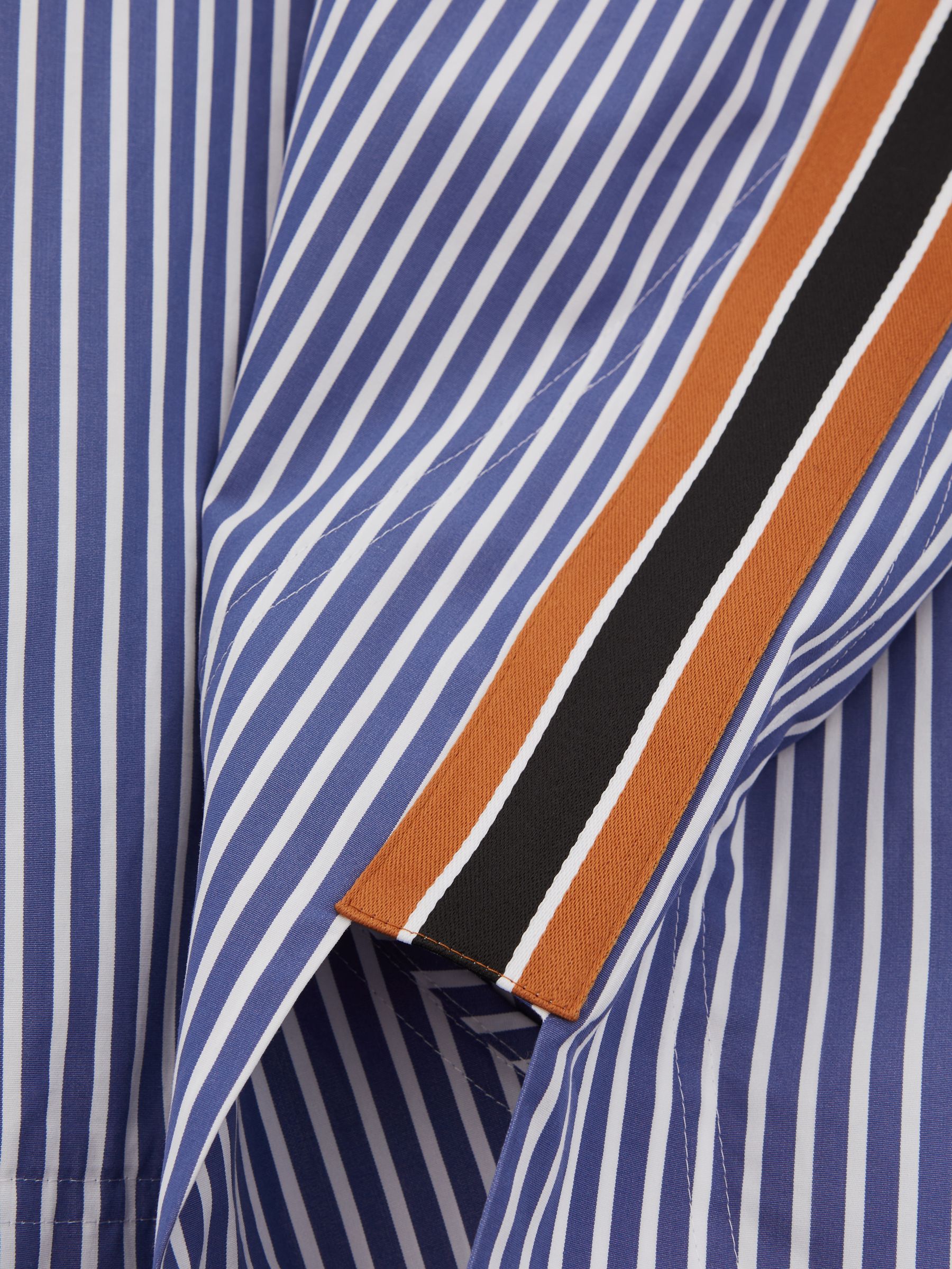 Reiss Oversized Cotton Side Stripe Shirt in Blue/White - REISS