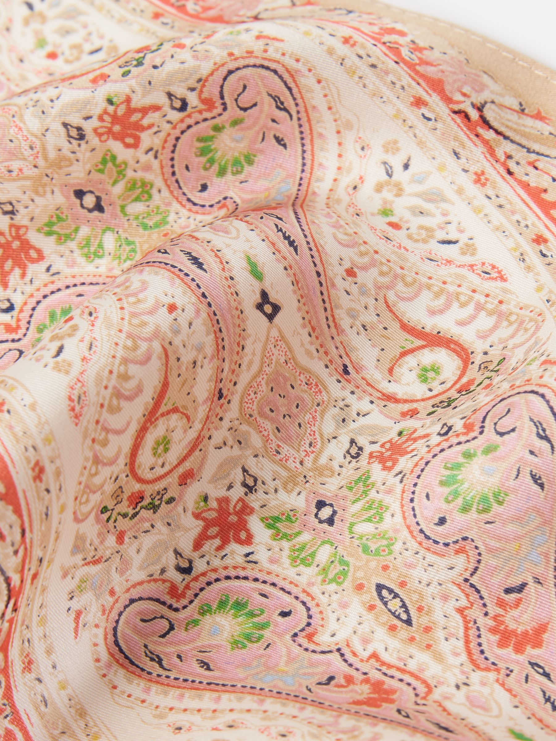 Highgrove Pink Skinny Printed Silk Scarf | Joules