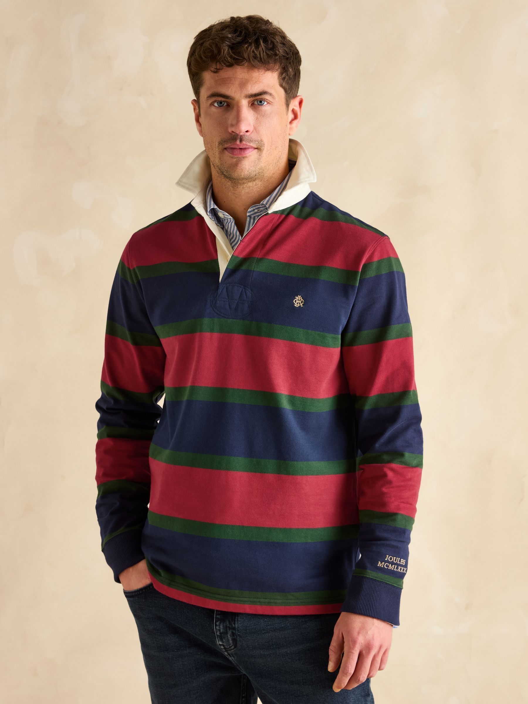 Rugby Club Red & Navy Shirt | Joules