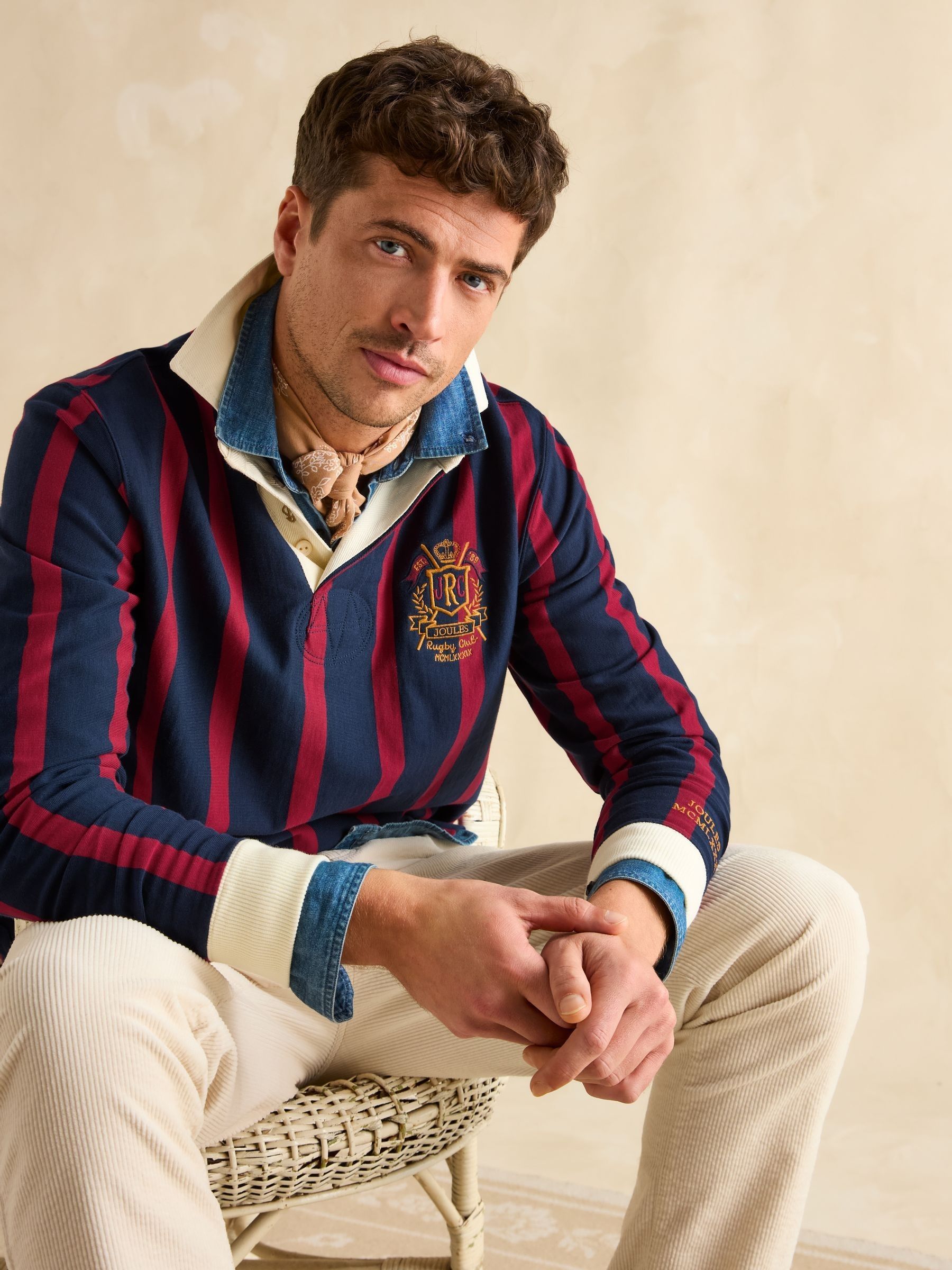 Rugby Club Navy & Red Shirt | Joules