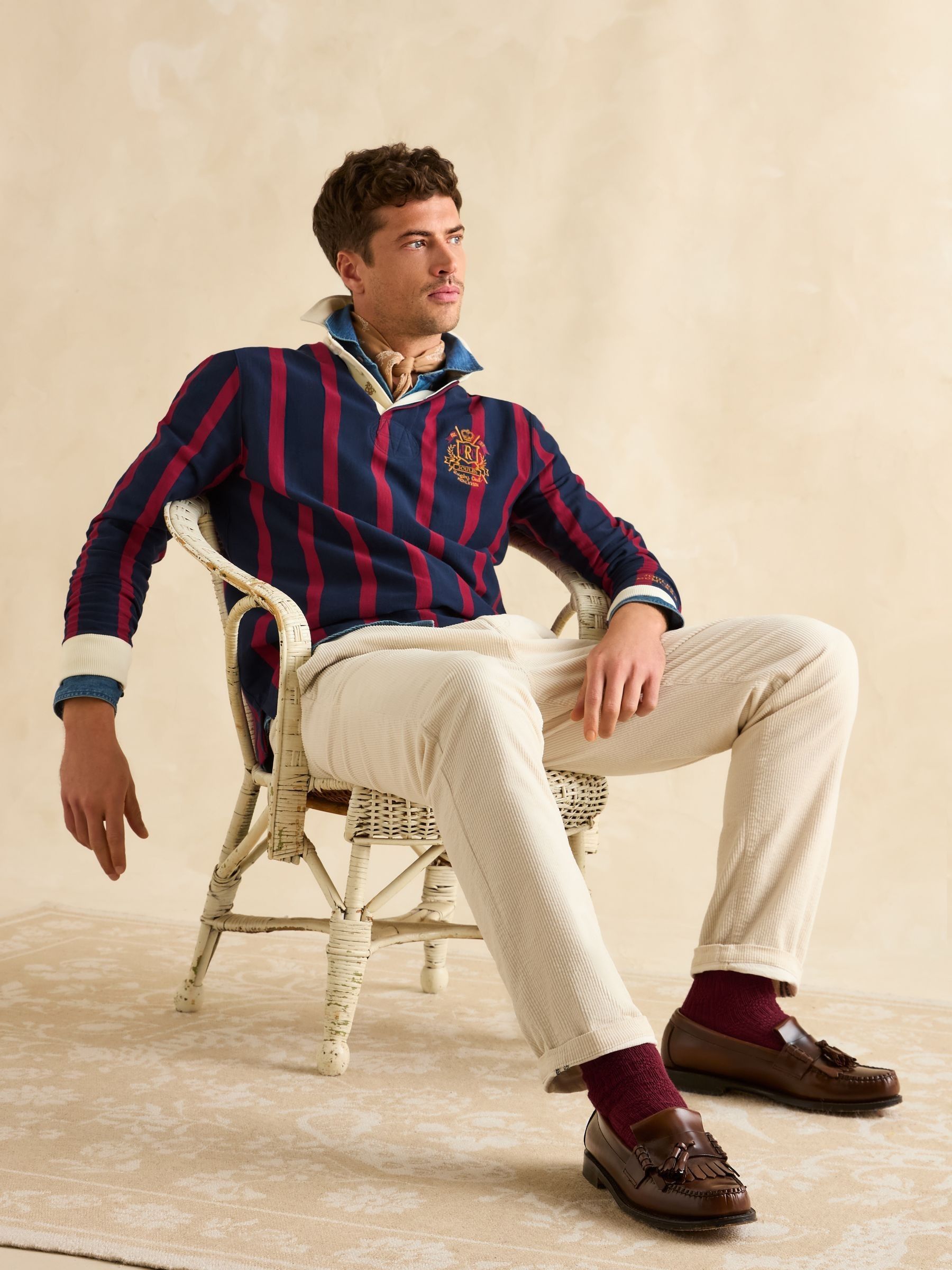 Rugby Club Navy & Red Shirt | Joules