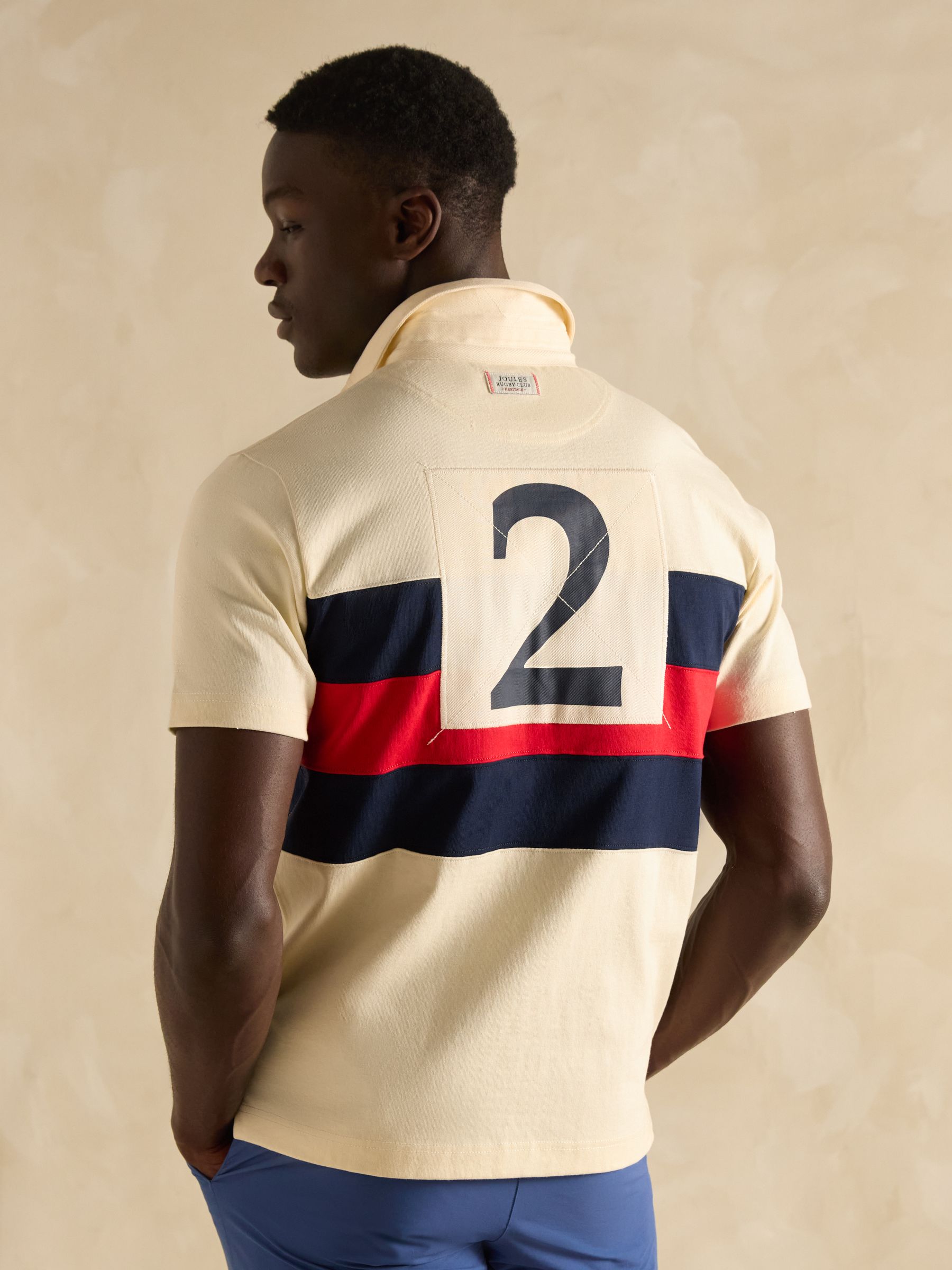 Short Sleeve Cream Rugby Club Shirt | Joules