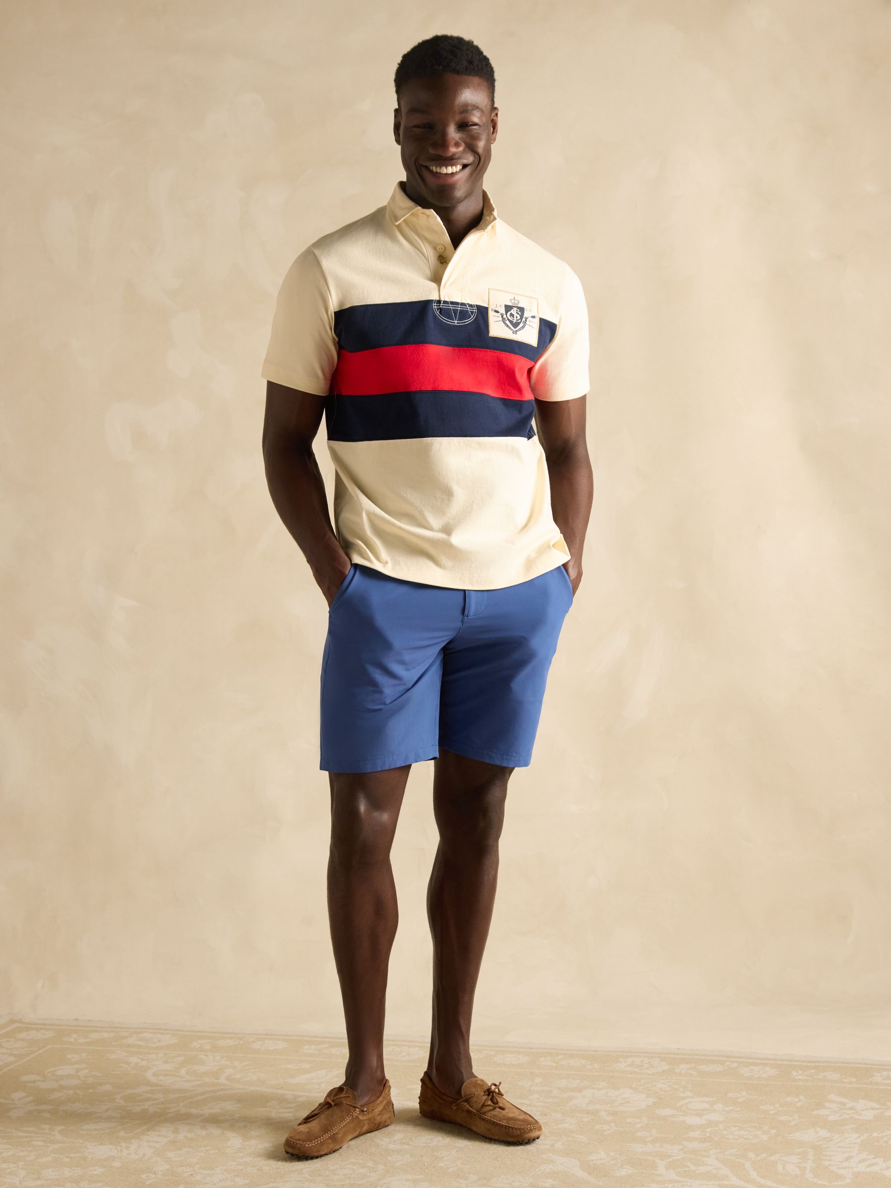 Short Sleeve Cream Rugby Club Shirt | Joules