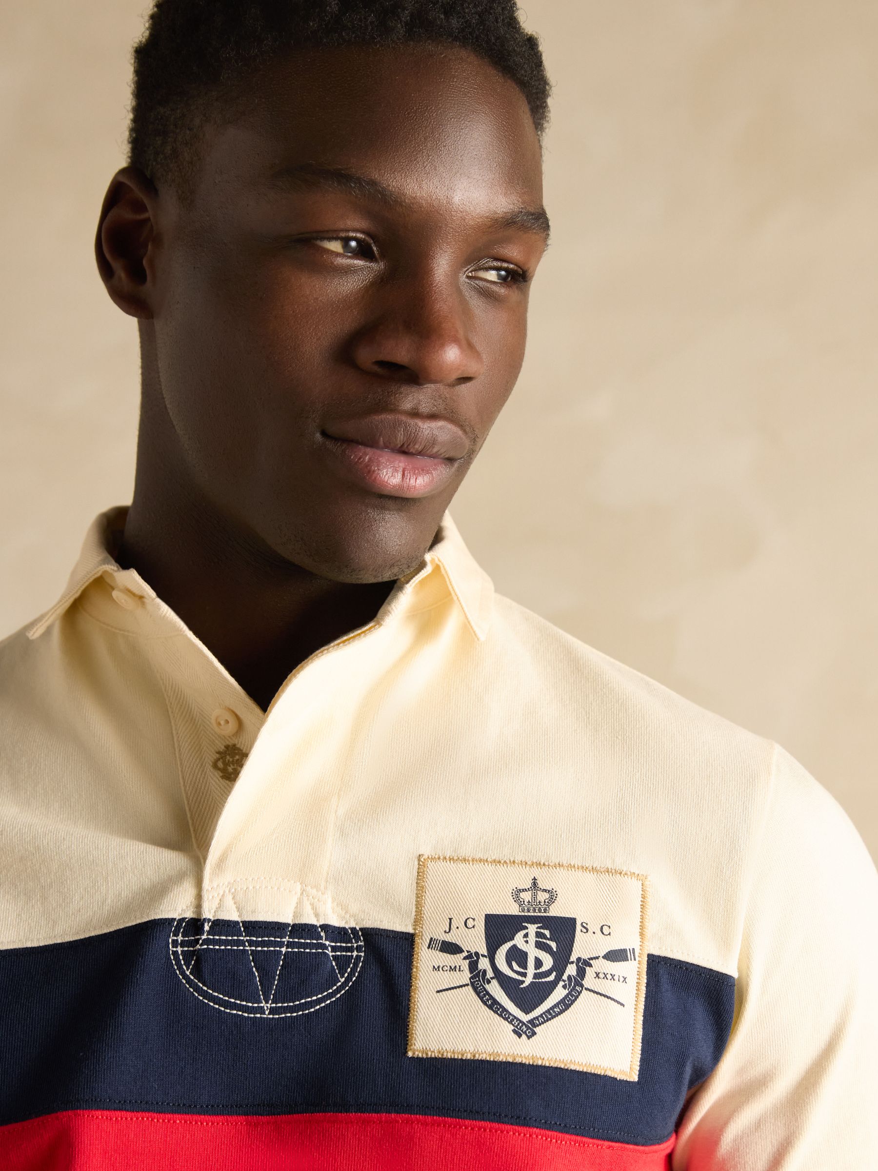 Short Sleeve Cream Rugby Club Shirt | Joules