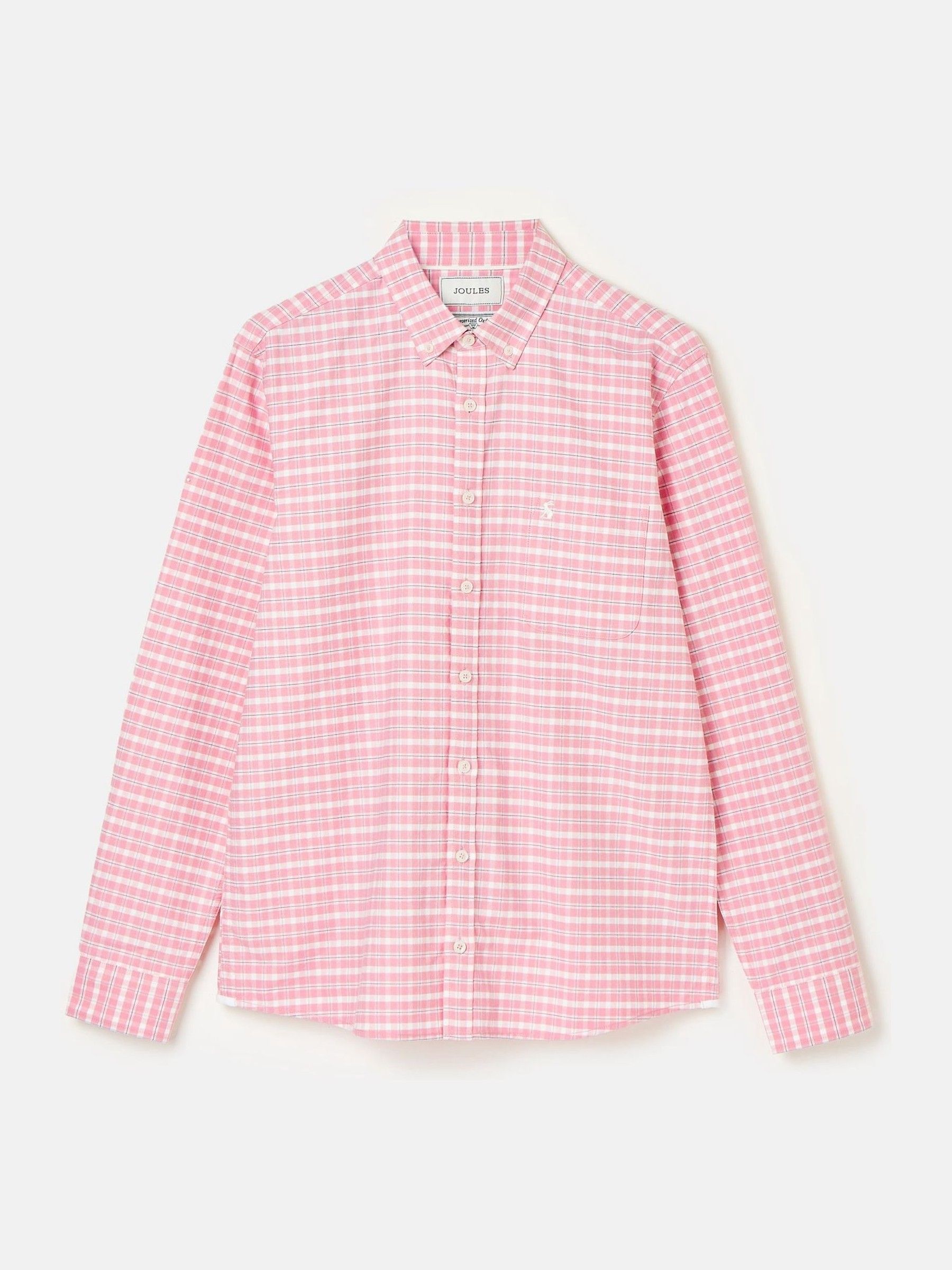 Oxford Pink Check Long Sleeve Classic Fit Shirt | Joules