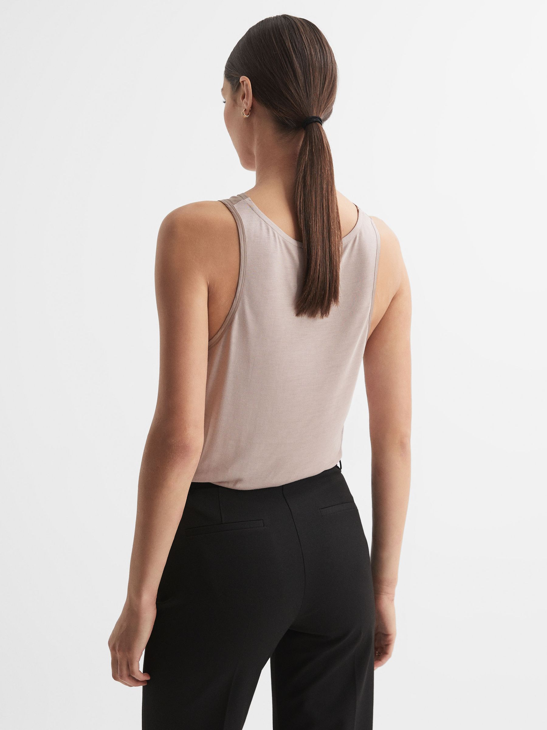 Reiss Silk Front Vest in Champagne - REISS