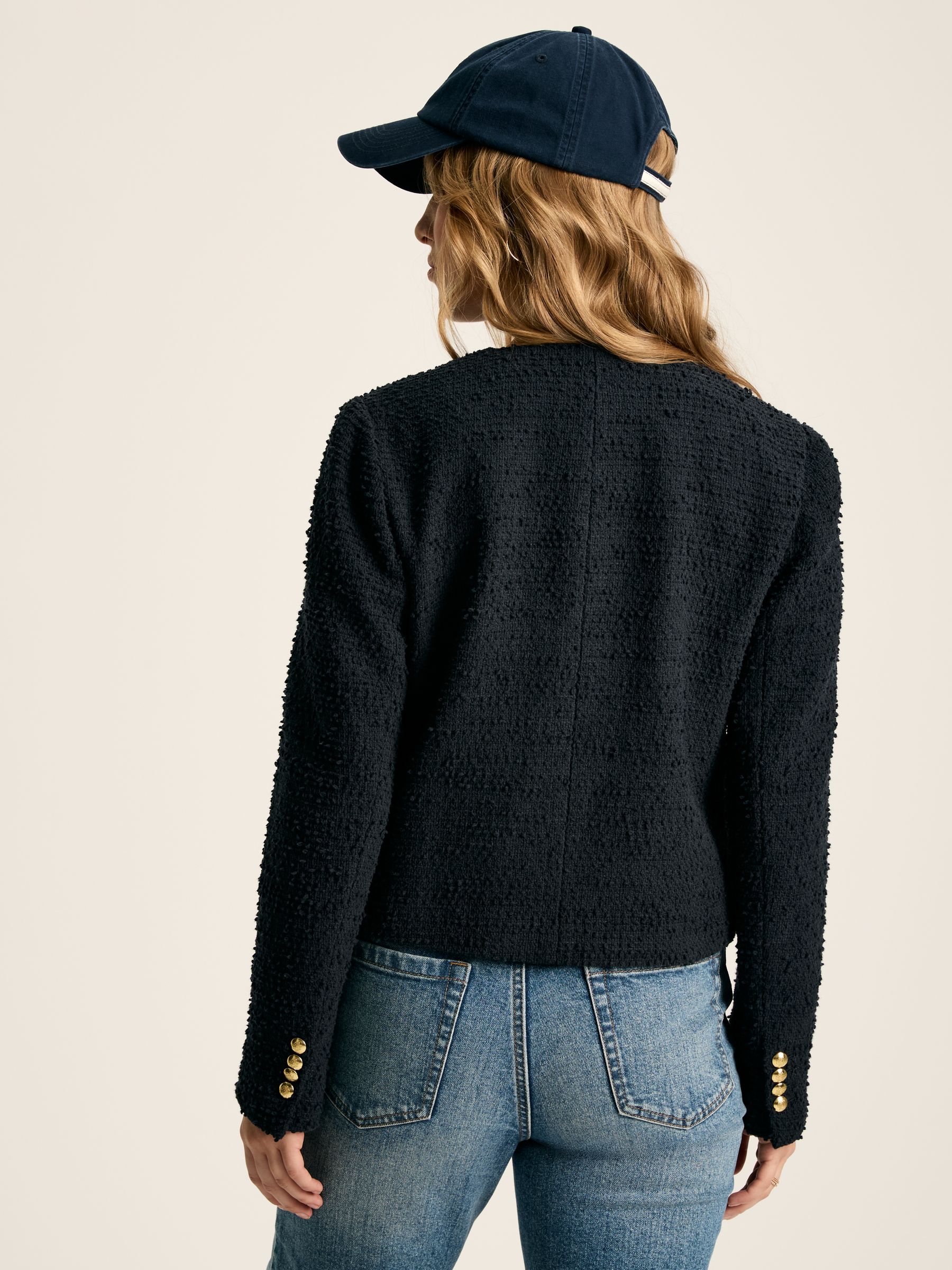 Hampstead Navy Boucle Jacket | Joules
