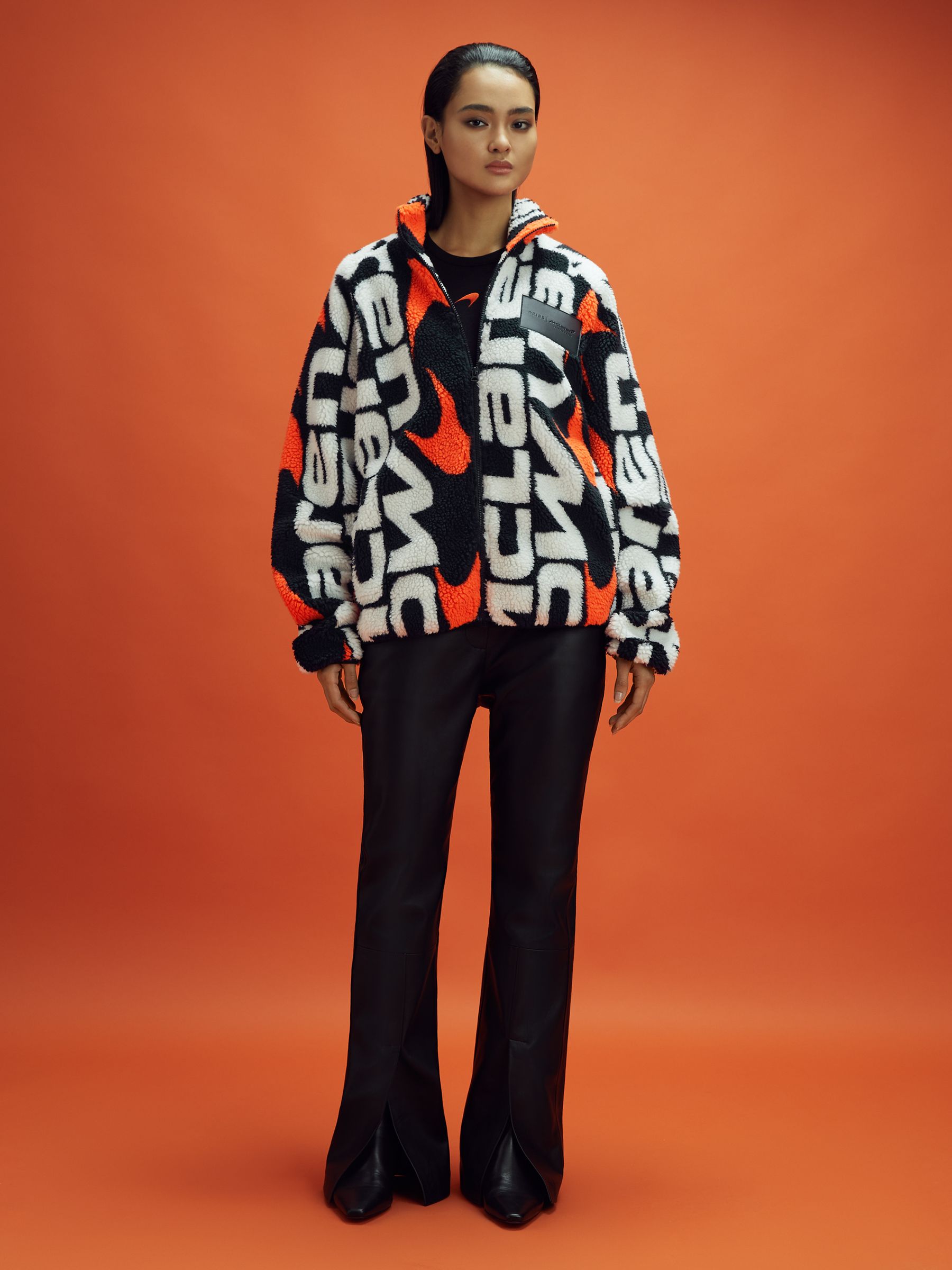 Reiss McLaren F1 Zip-Through Fleece Jacket in Black Multi - REISS