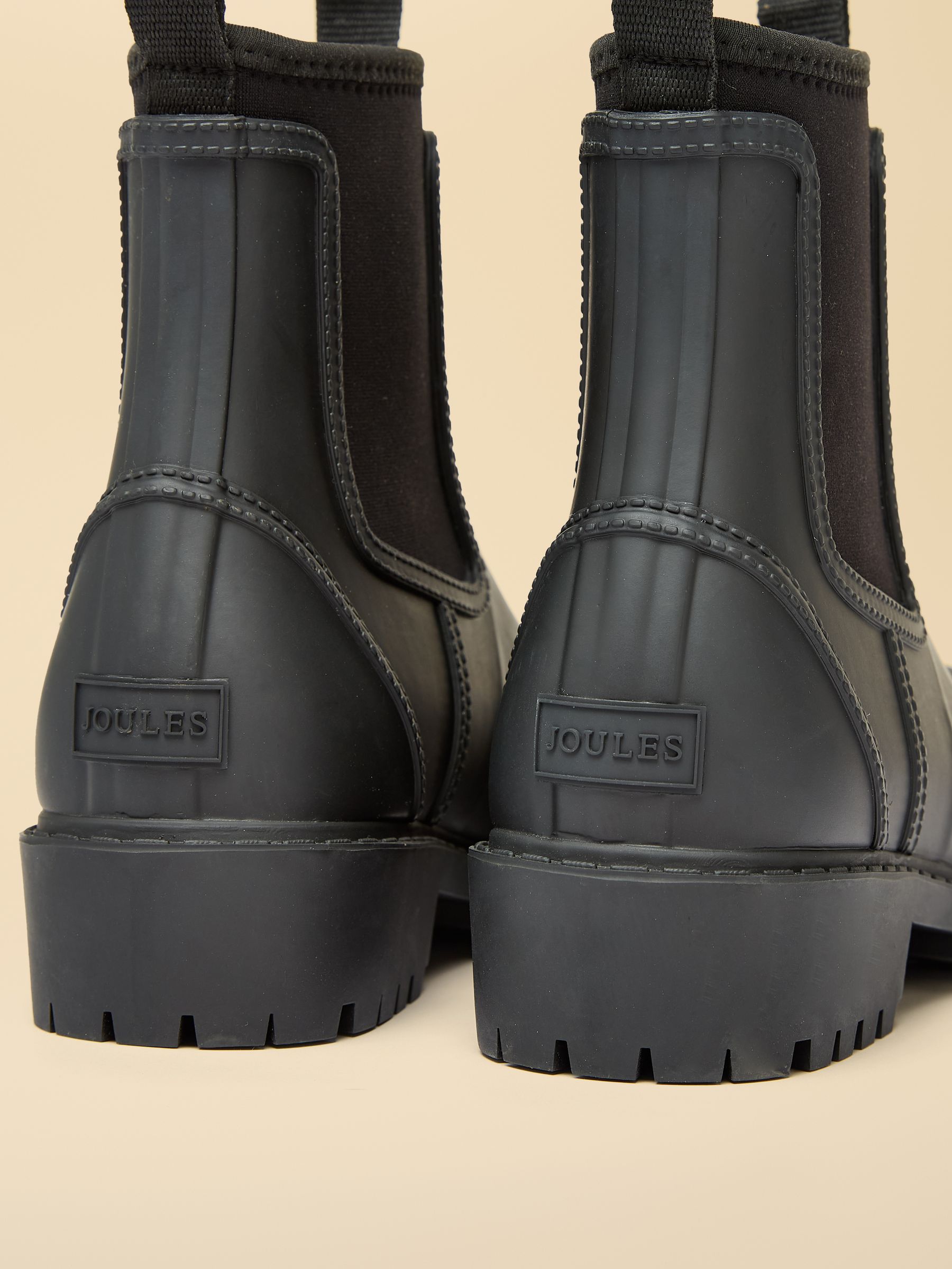 Oakfield Black Short Neoprene Lined Wellies | Joules