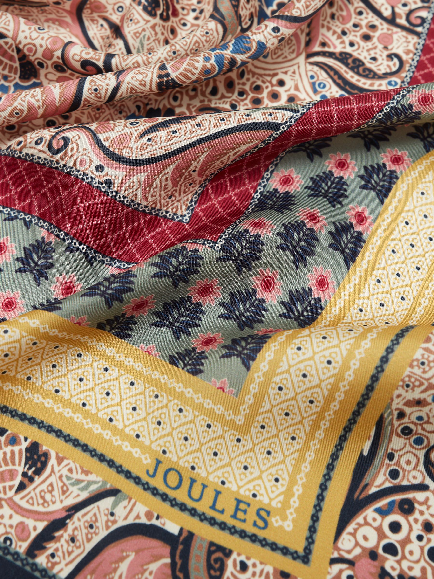Bloomfield Multi Square Silk Scarf | Joules