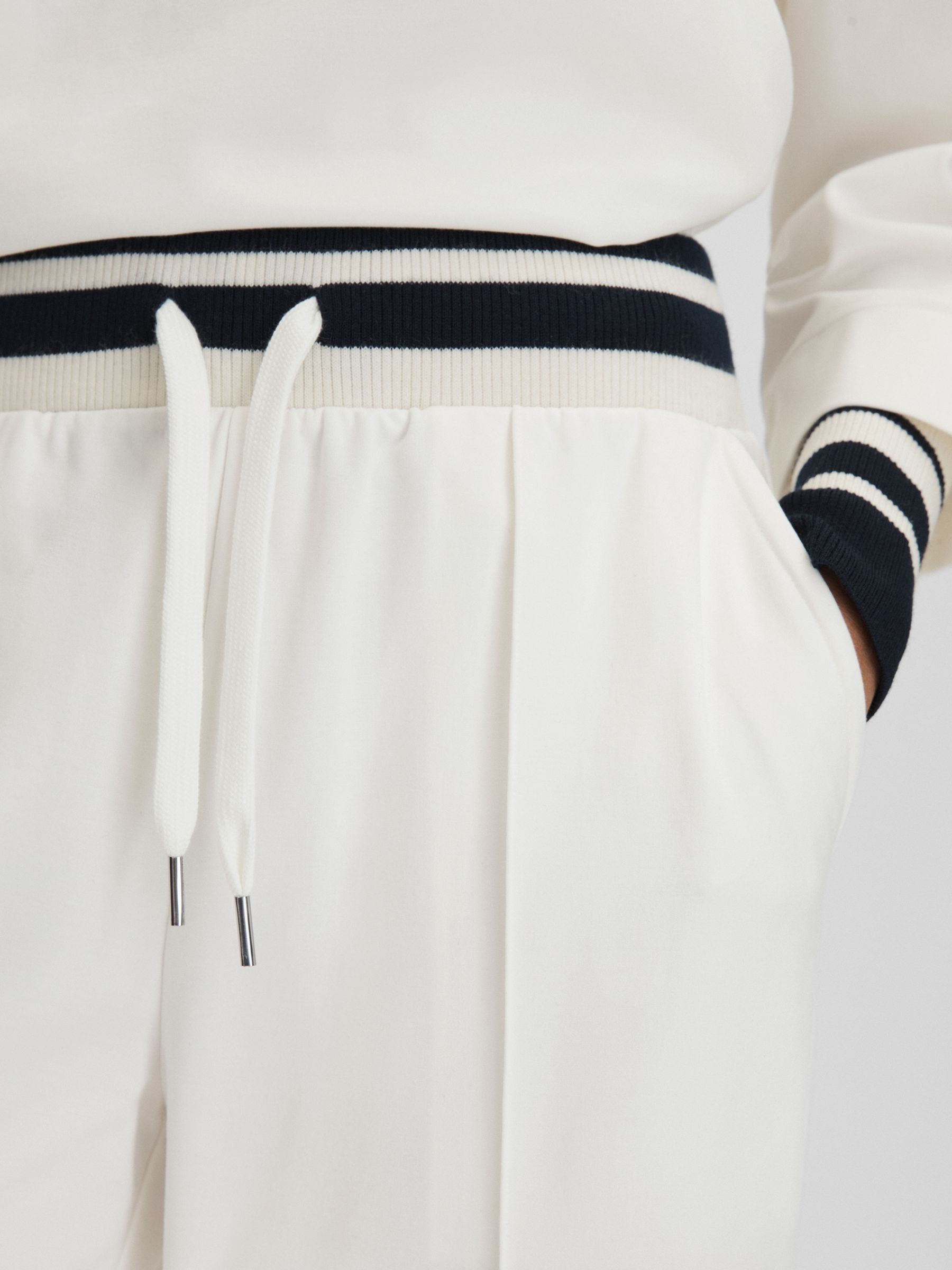 Reiss Striped Drawstring Waistband Joggers in Navy/Ivory - REISS