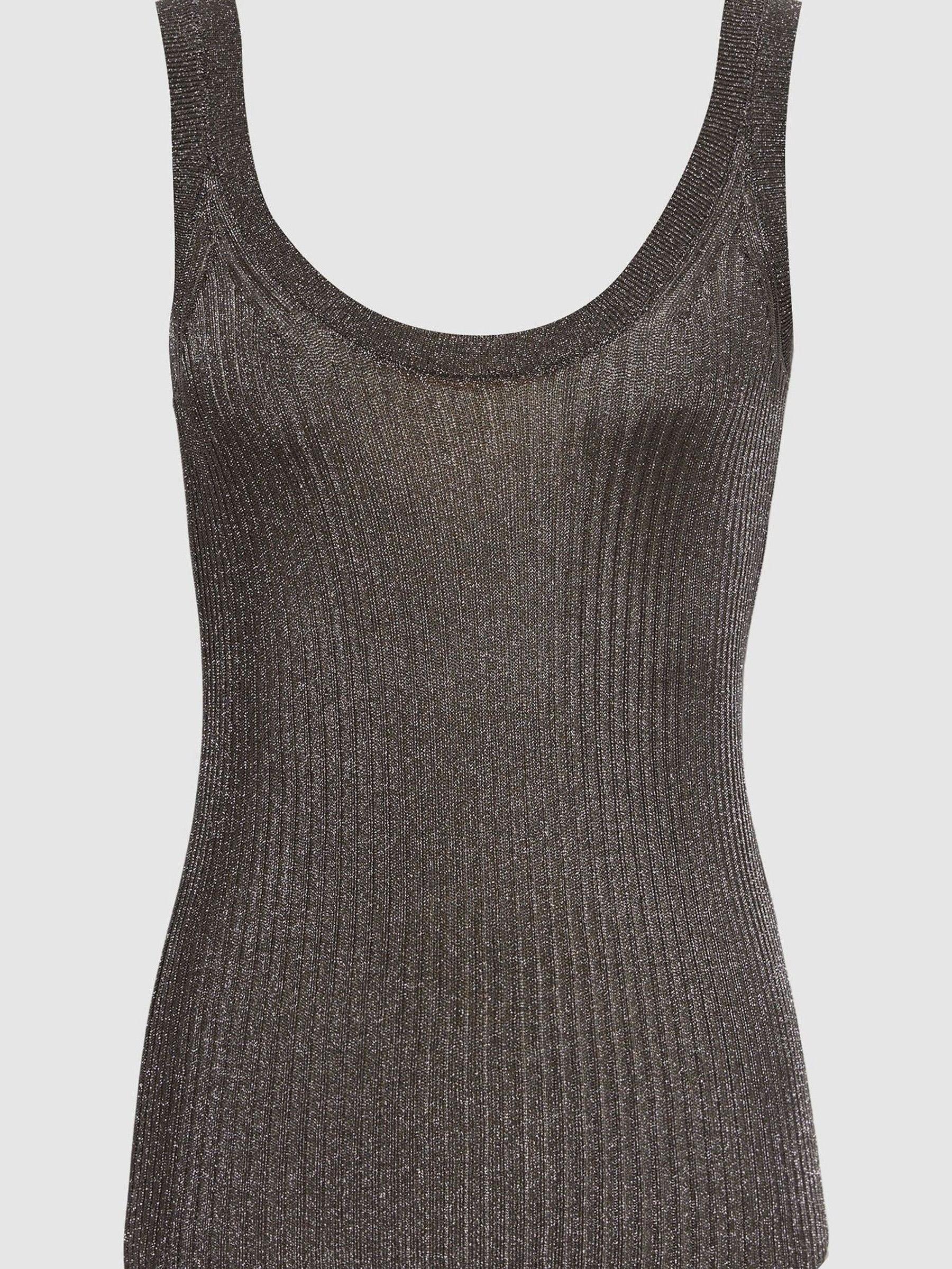 Reiss Metallic Top In Mink Reiss