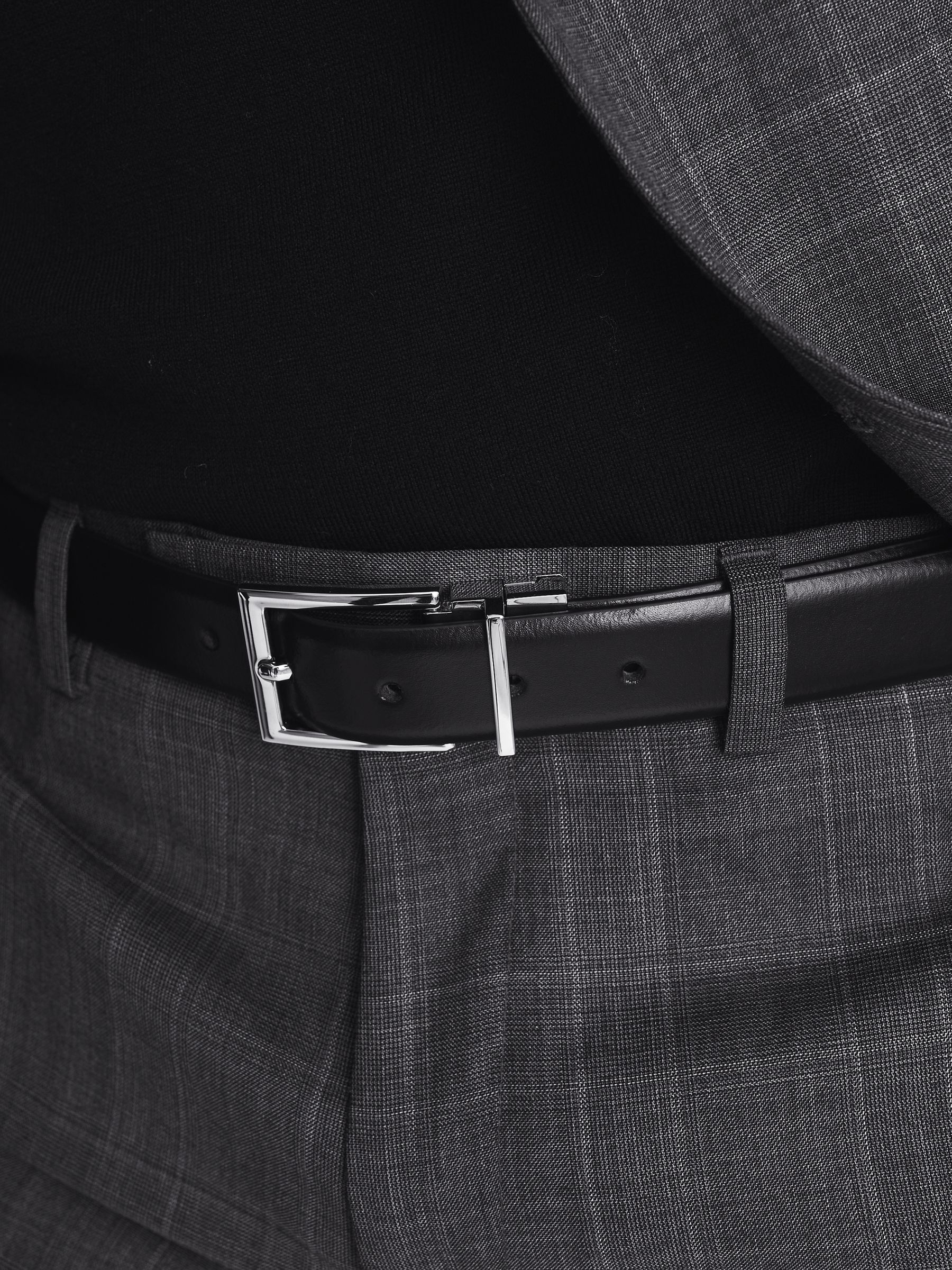 Reiss Reversible Leather Belt in Black/Brown - REISS