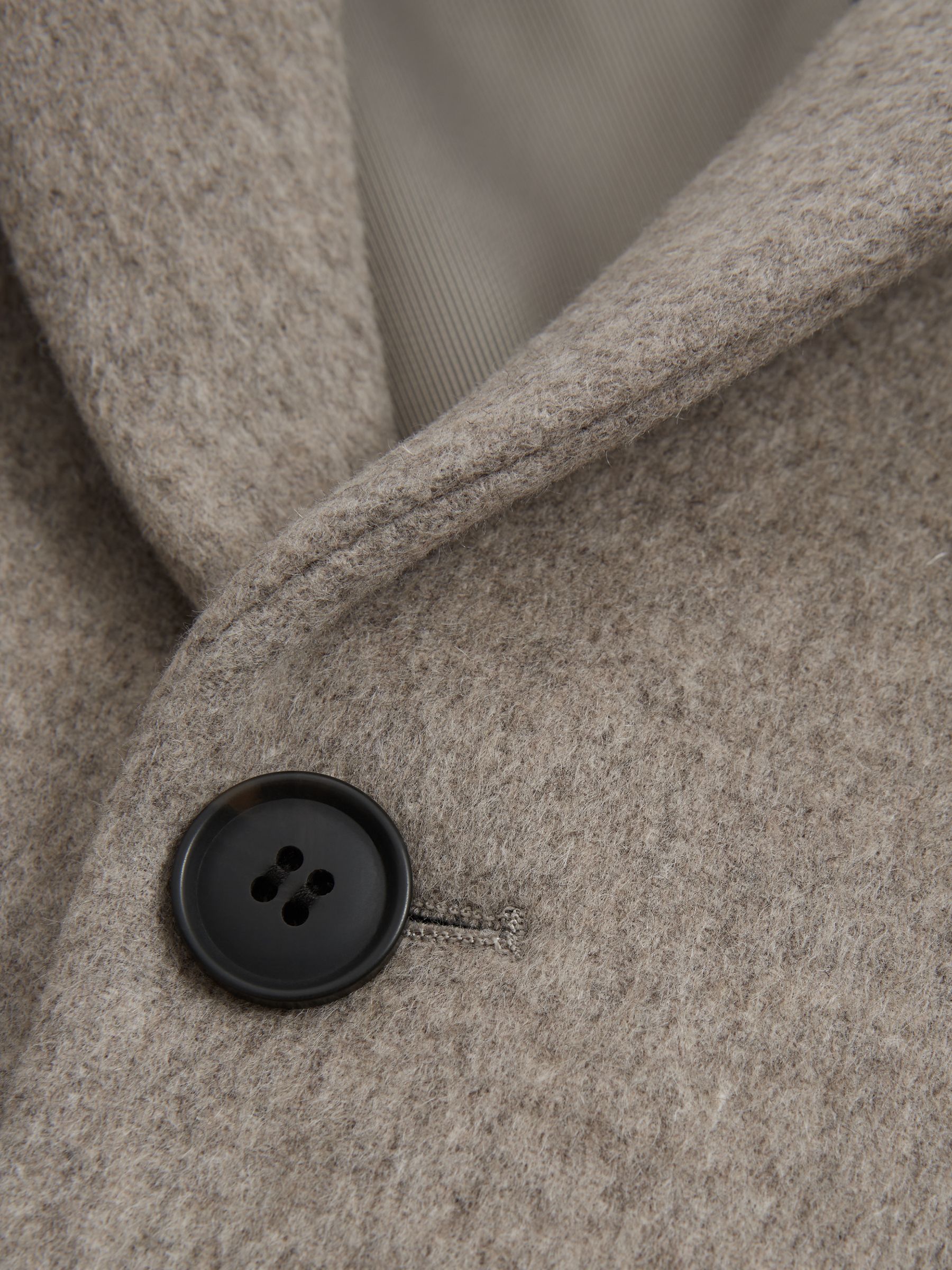 Reiss Single Breasted Overcoat in Oatmeal | REISS