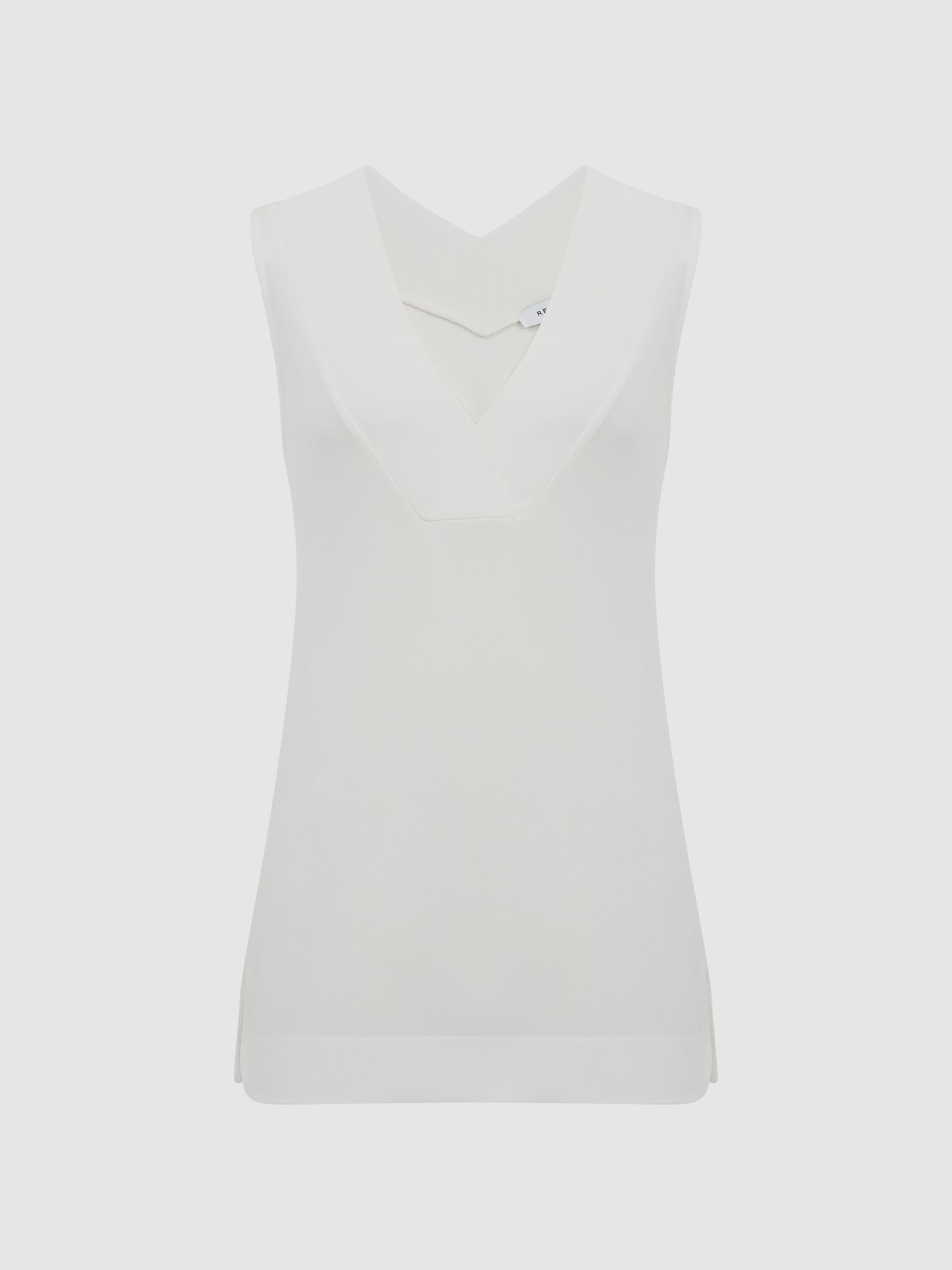 Reiss V-Neck Shell Blouse in Cream - REISS