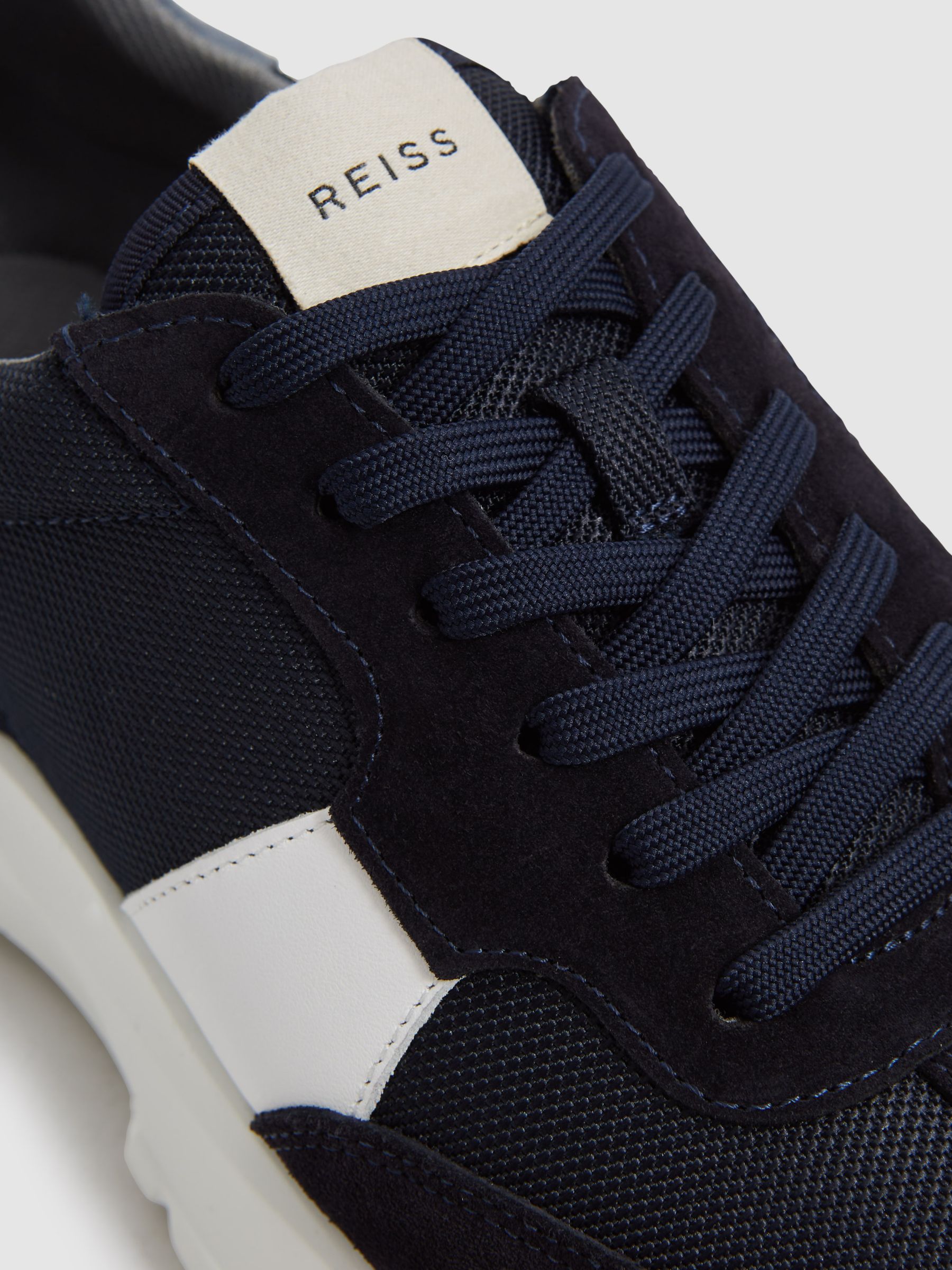 Reiss Lite Running Trainers in Navy | REISS