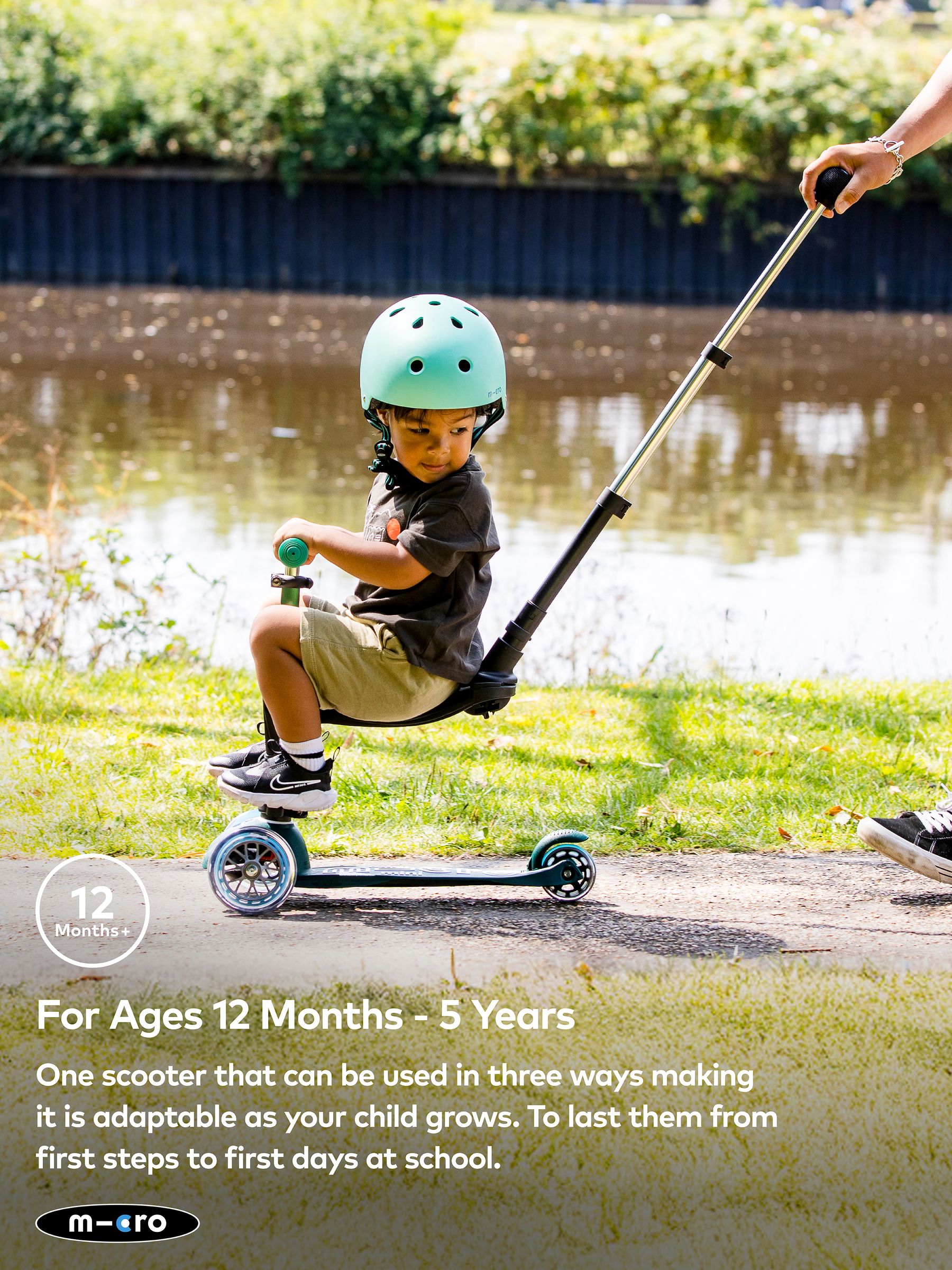 Micro Scooters Green MINI 3 IN 1 Push Along Scooter | JoJo Maman Bébé
