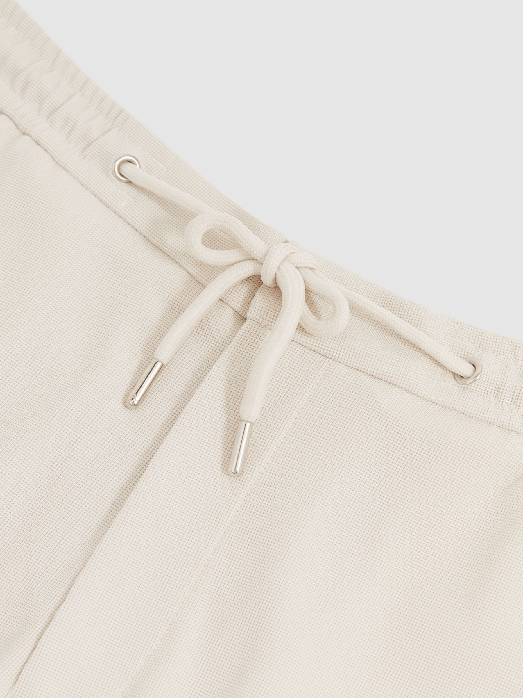 Reiss Textured Drawstring Shorts in Stone - REISS