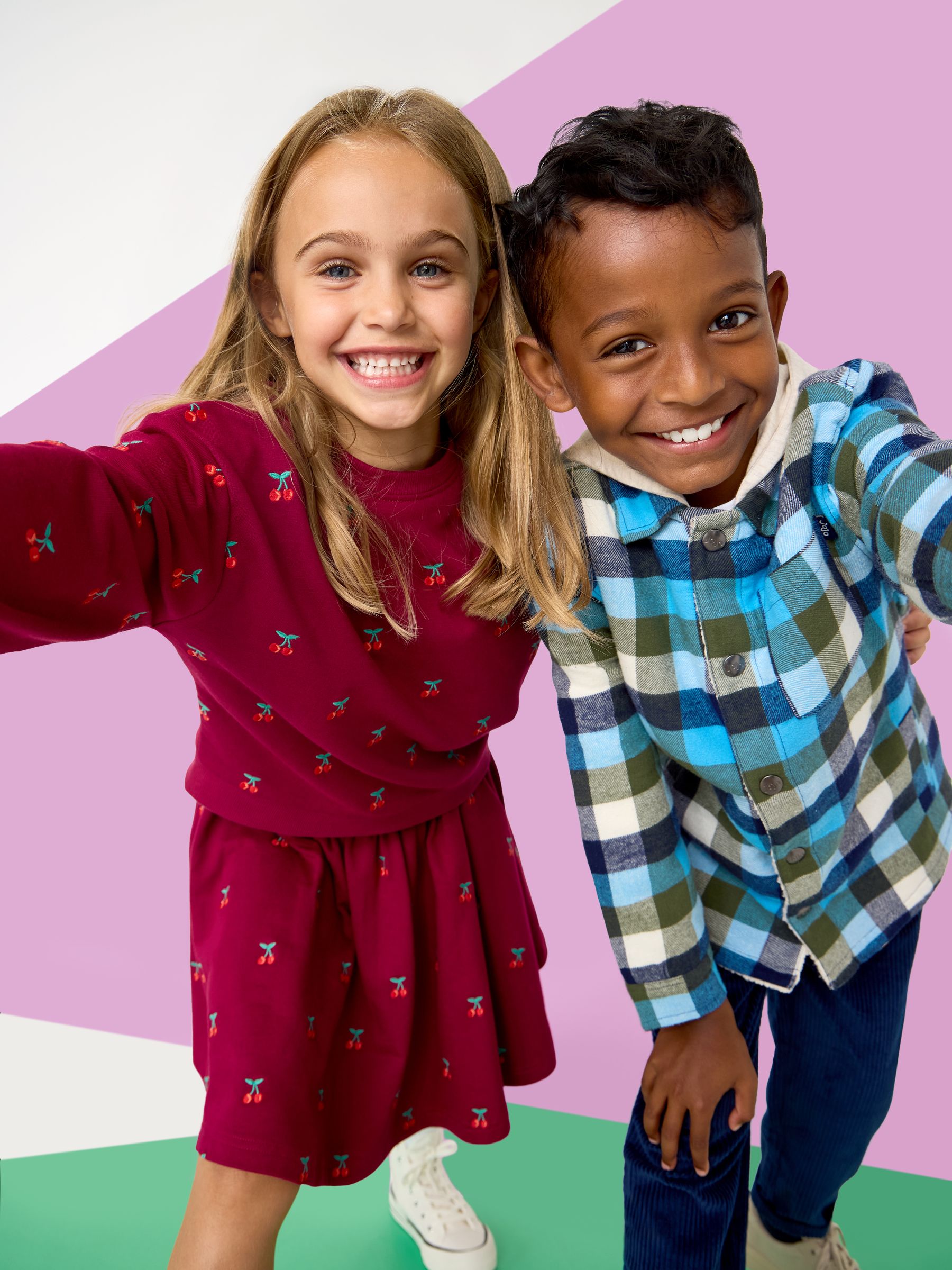 Berry Red Cherry Embroidered Sweatshirt & Skirt Set | JoJo Maman Bébé