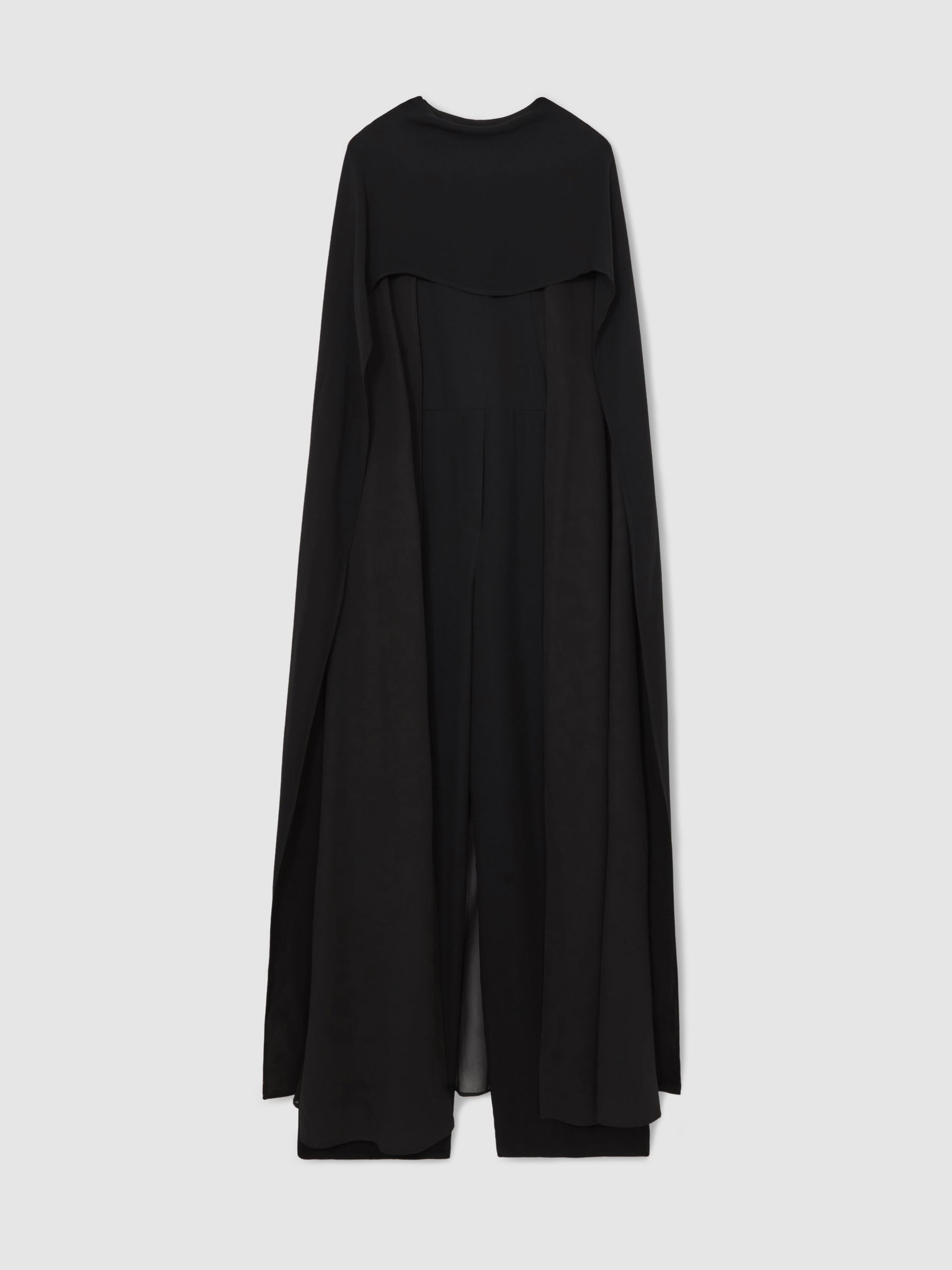 Reiss Wide-Leg Cape Jumpsuit in Black - REISS