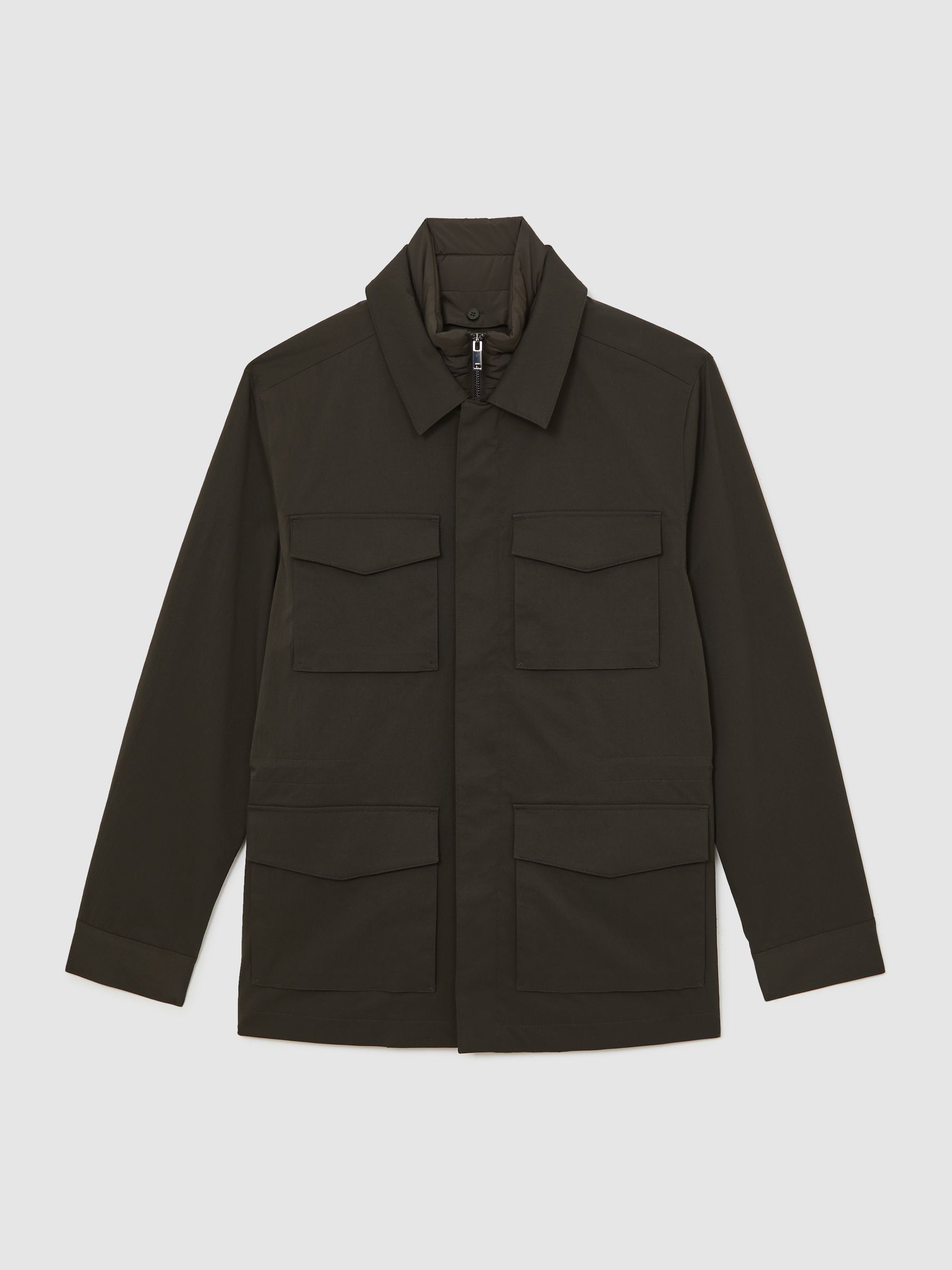 Reiss Removable-Gilet Safari Jacket in Green | REISS